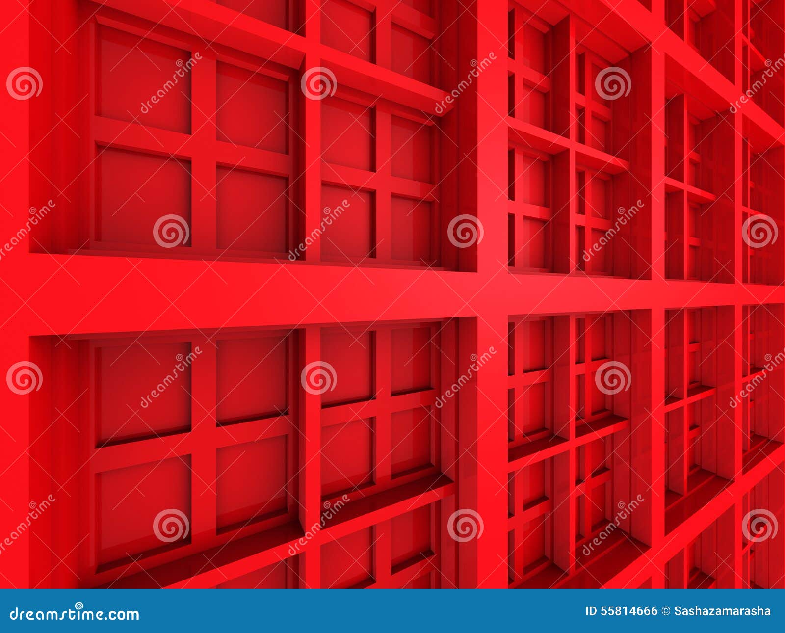 Abstract Square Design Architecture Red Background Stock Photo - Image ...
