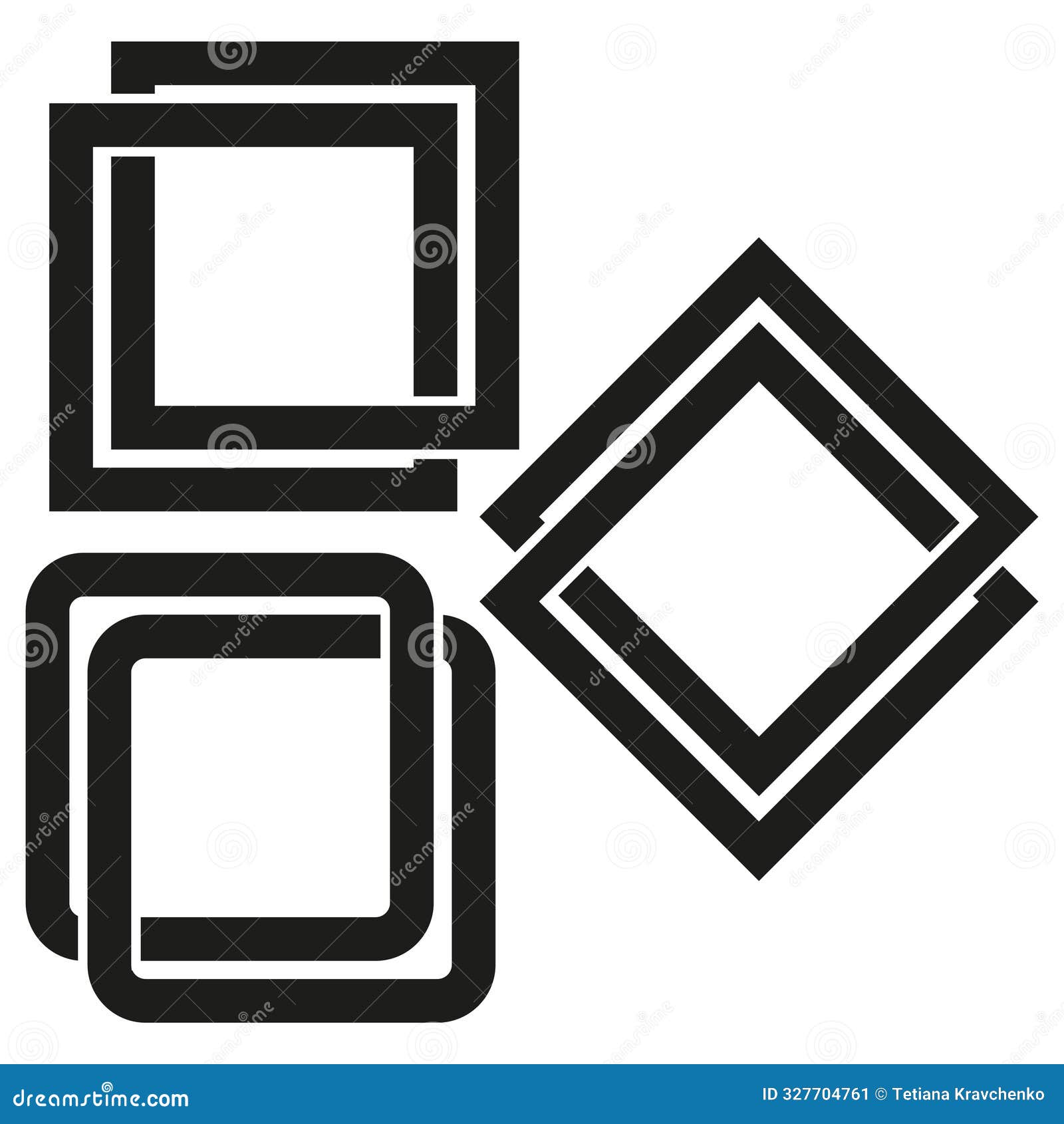 Abstract Square Designs. Geometric Vector Patterns. Modern Art Elements ...
