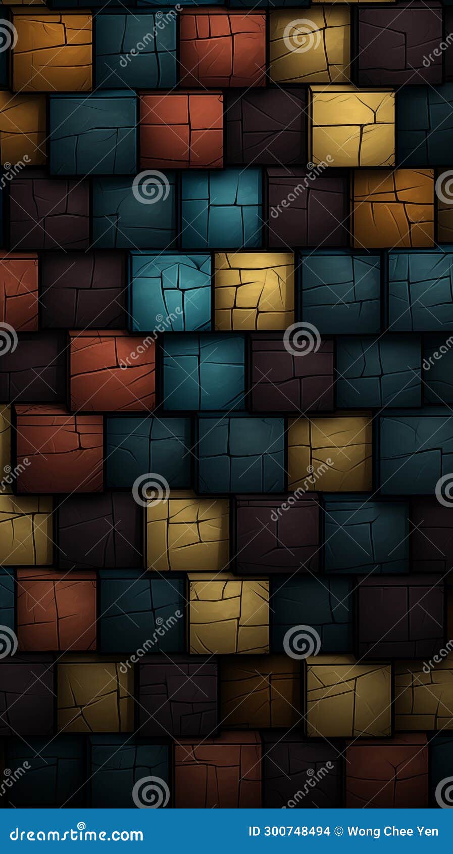 Abstract Square Earthy Pattern Design Textured Tiles Stock Photo ...