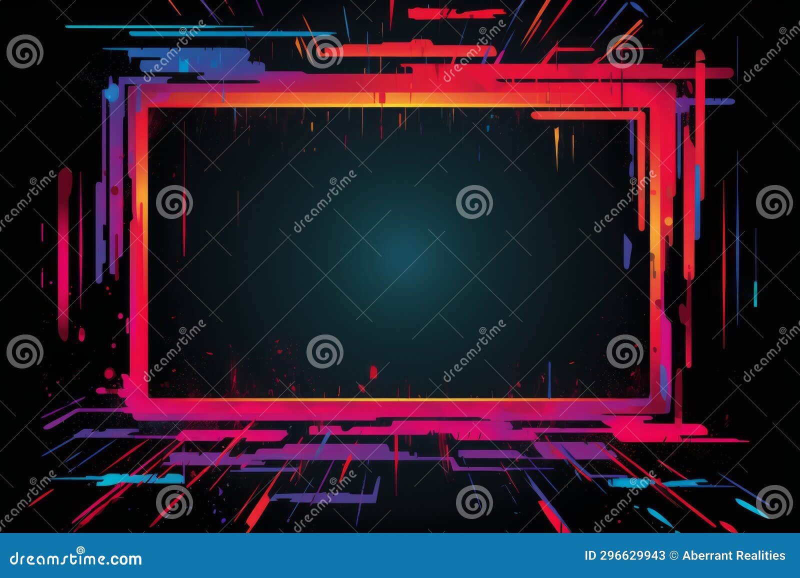Abstract Square Frame on a Black Background Stock Illustration ...