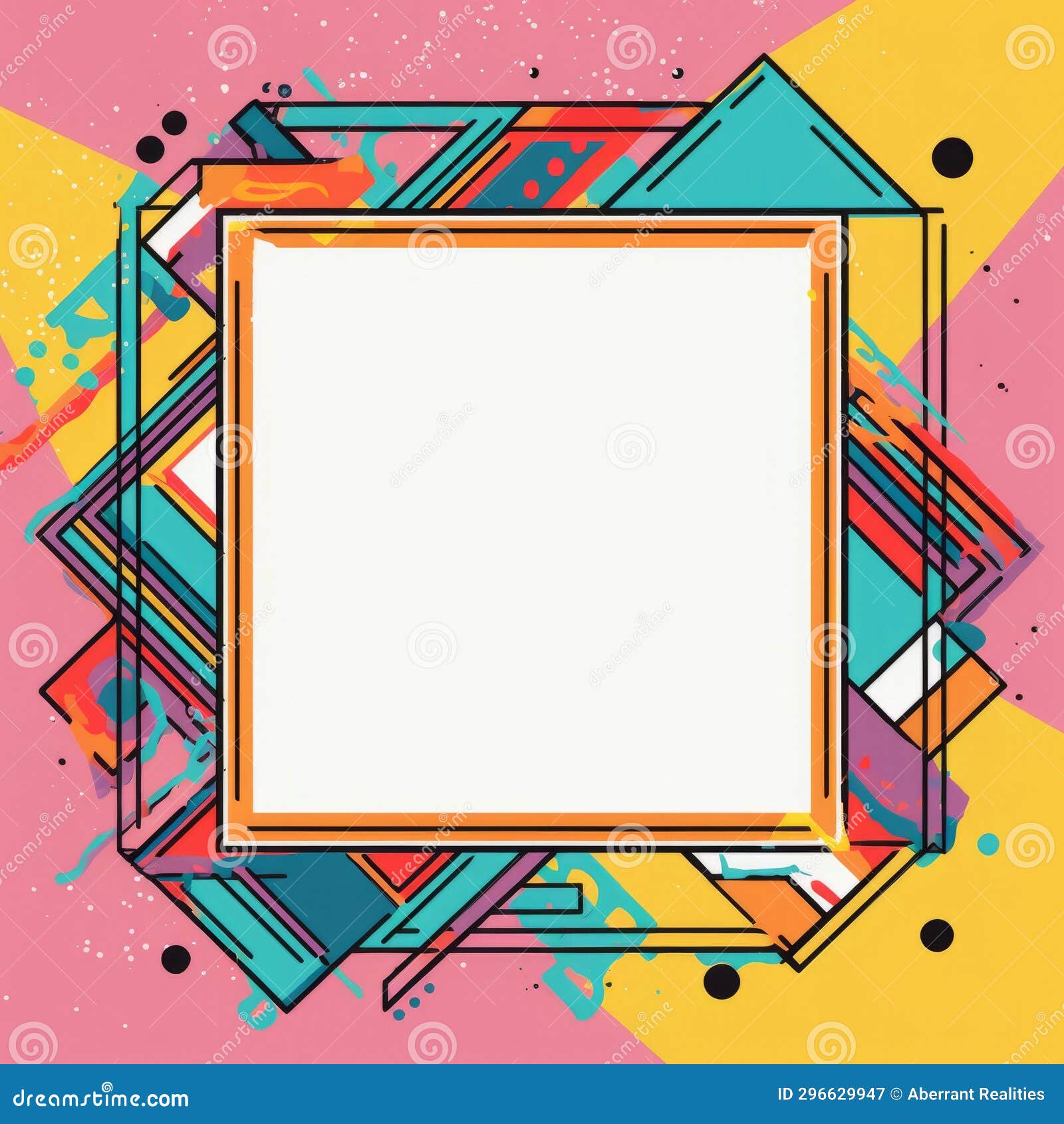 Abstract Square Frame on a Colorful Background Stock Illustration ...