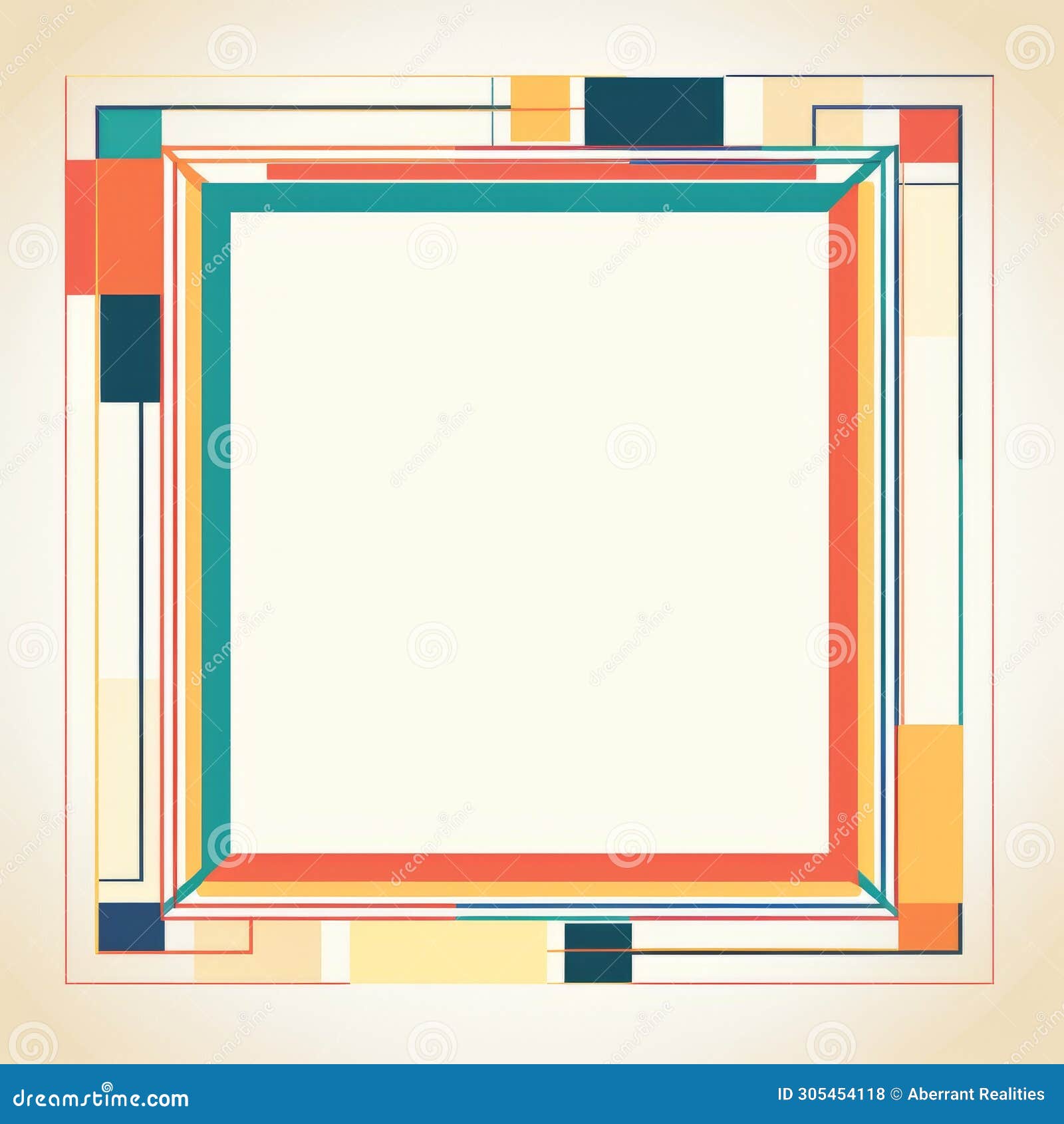 An Abstract Square Frame with a Colorful Border Stock Illustration ...