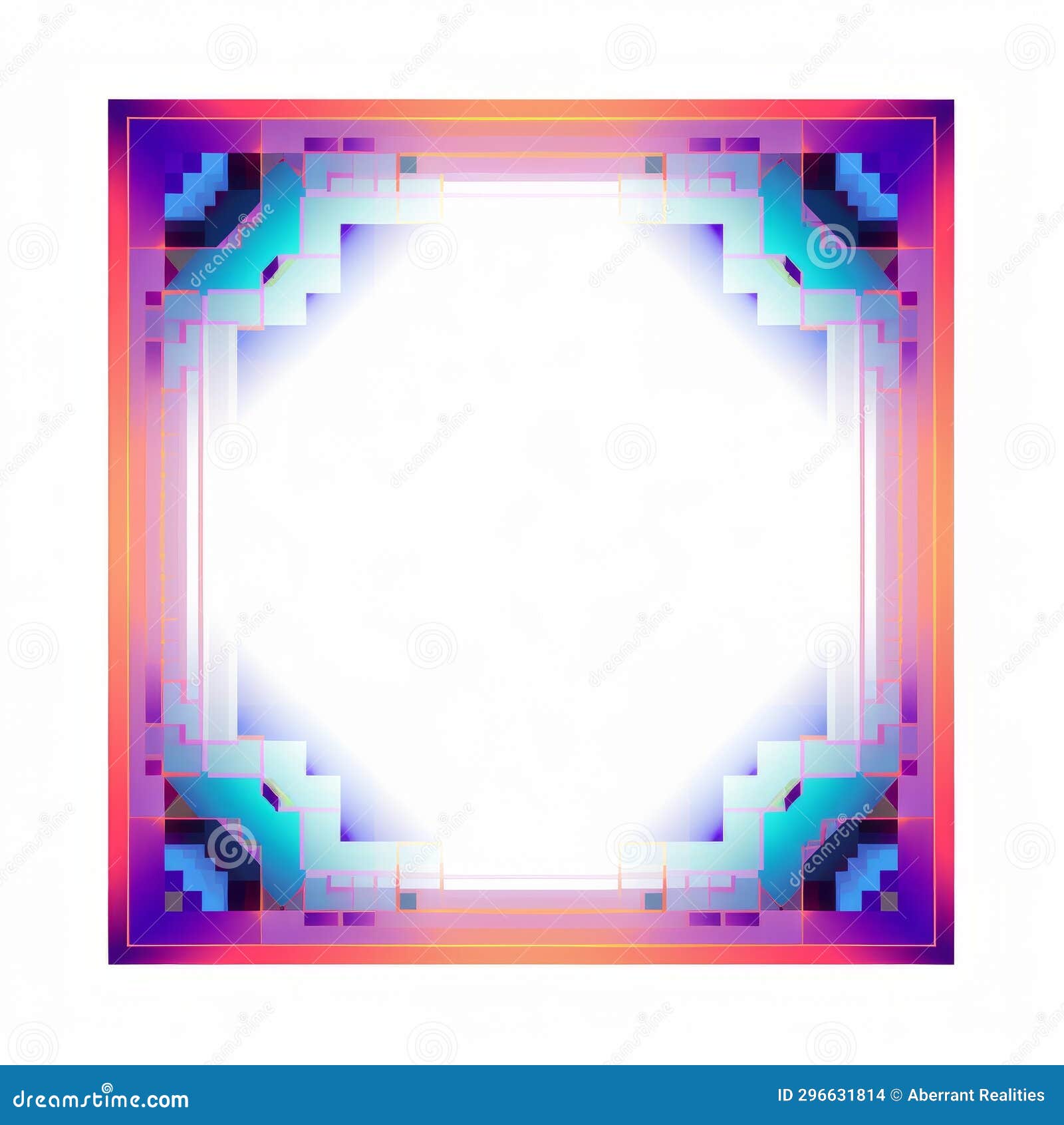 An Abstract Square Frame with a Colorful Design in the Center Stock ...