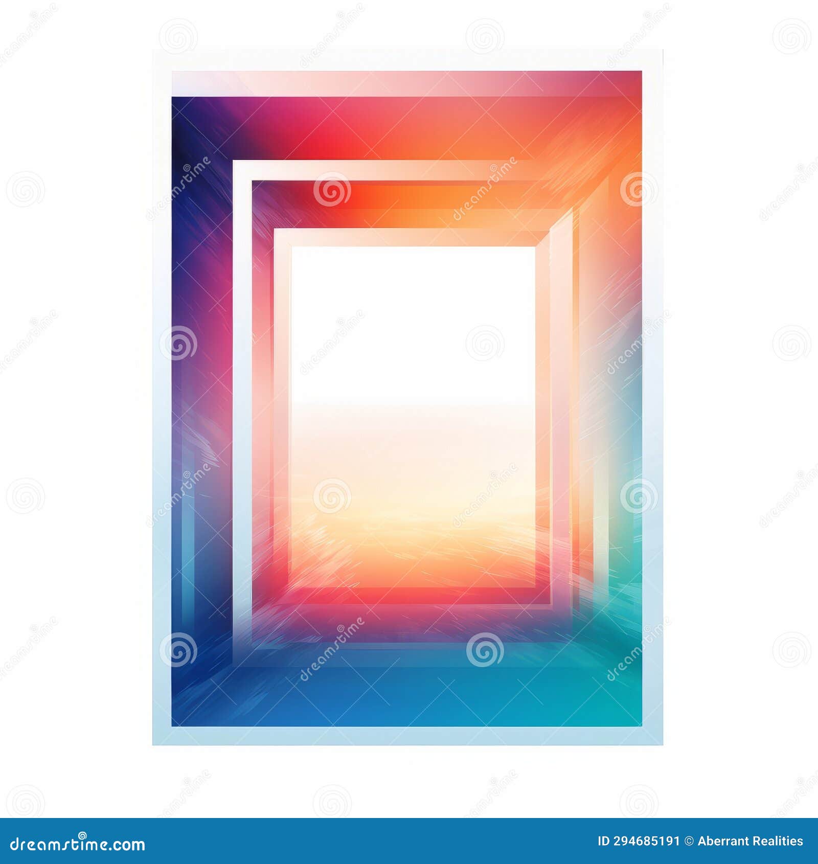 An Abstract Square Frame with a Colorful Sky in the Background Stock ...