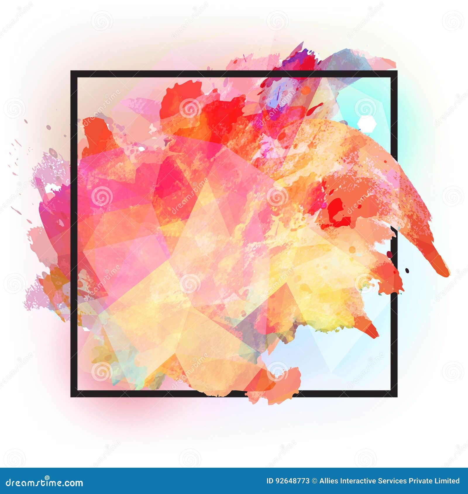 Abstract Square Frame with Colourful Splash. Stock Illustration ...