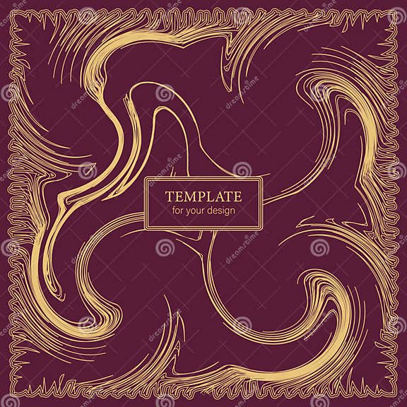 Abstract Square Frame with Dynamic Curved Lines Stock Illustration ...