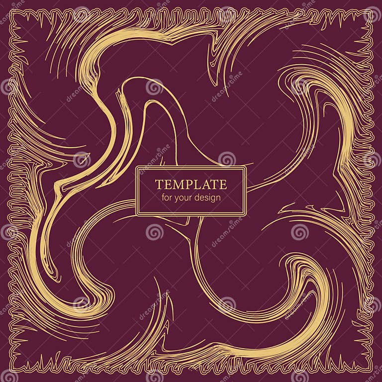 Abstract Square Frame with Dynamic Curved Lines Stock Illustration ...