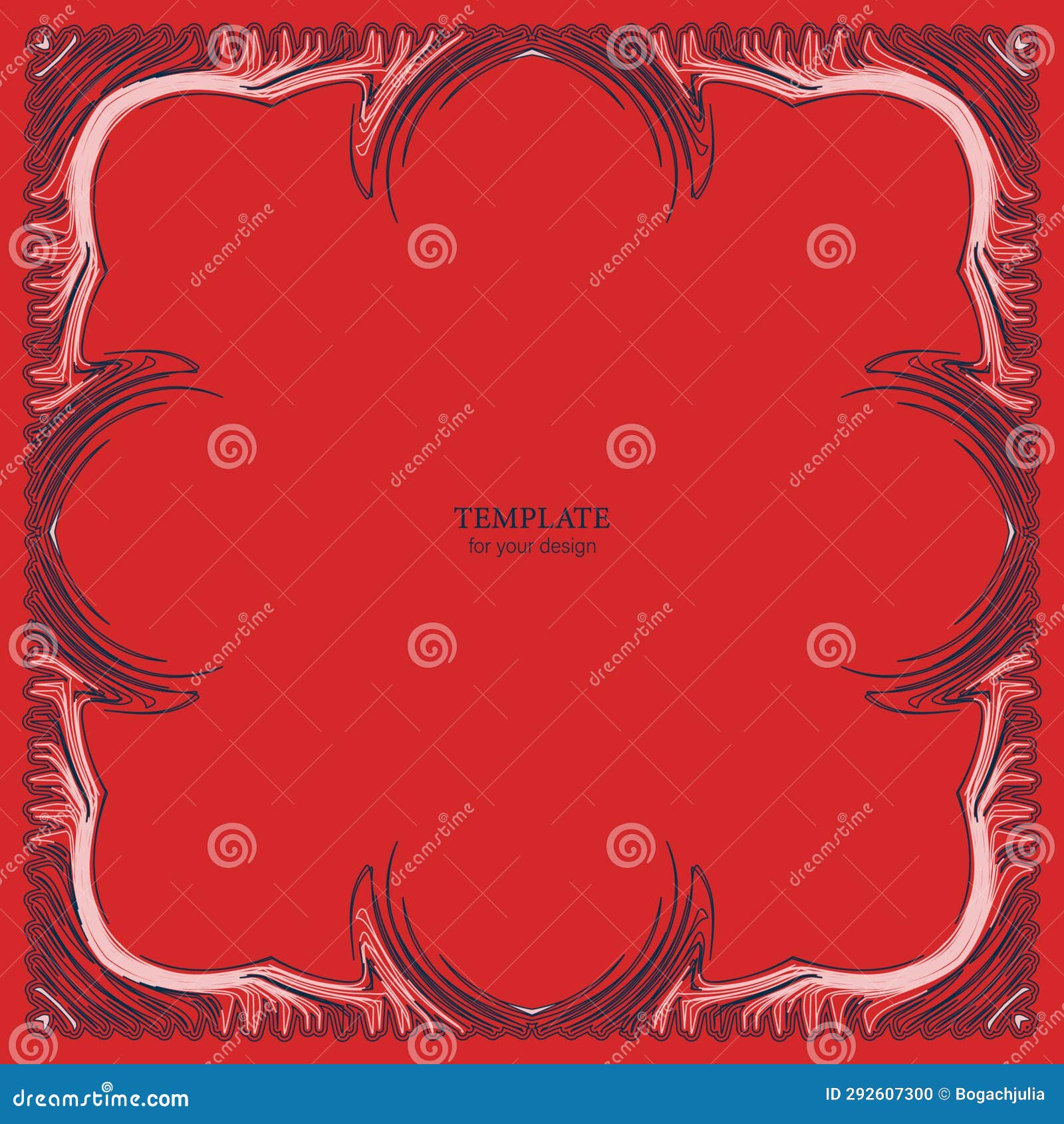 Abstract Square Frame with Dynamic Curved Lines Stock Illustration ...