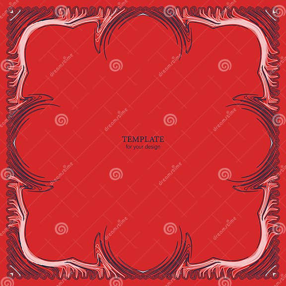 Abstract Square Frame with Dynamic Curved Lines Stock Illustration ...