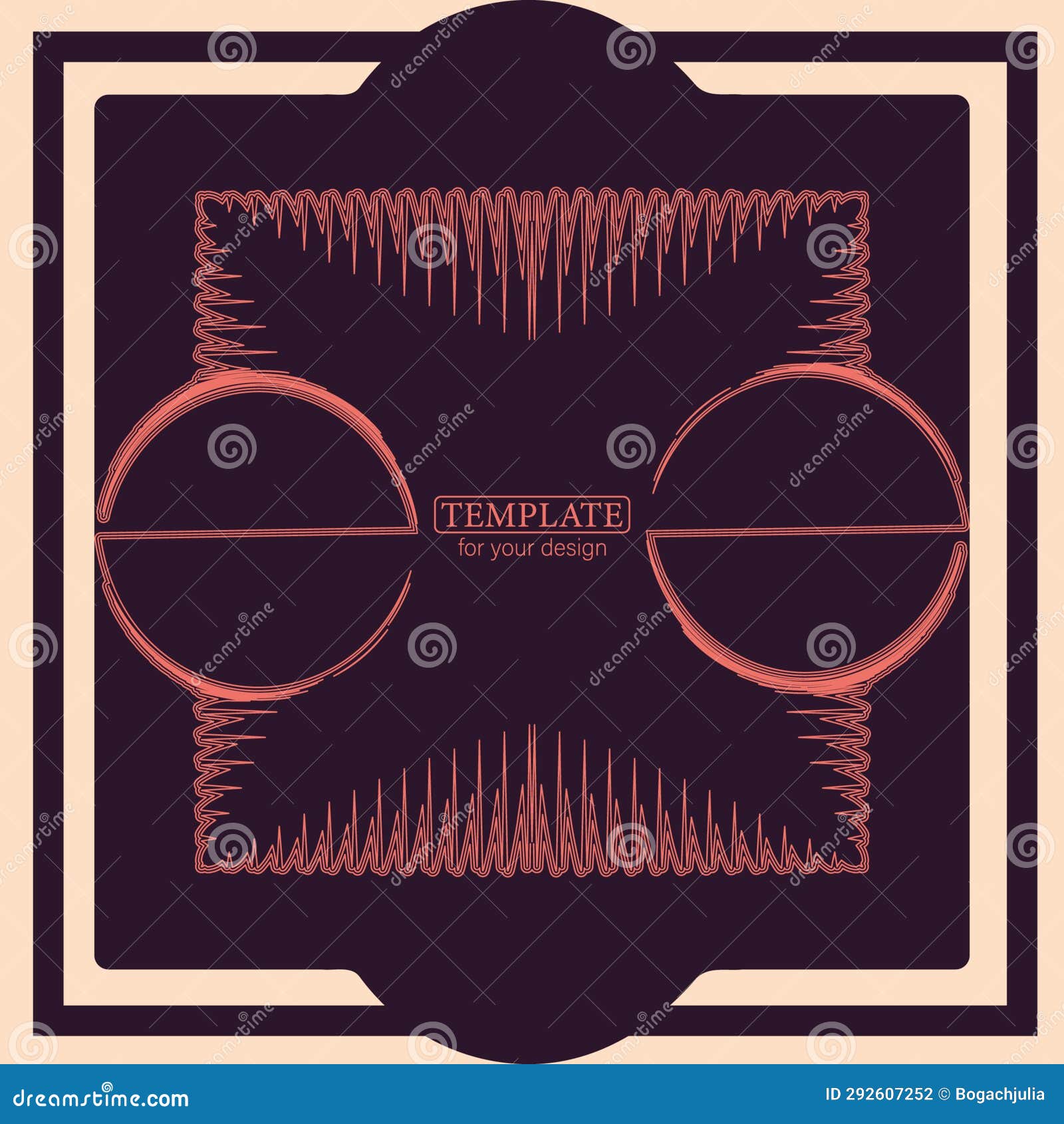 Abstract Square Frame with Dynamic Curved Lines Stock Illustration ...