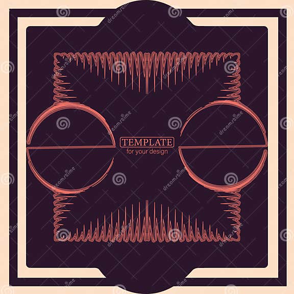 Abstract Square Frame with Dynamic Curved Lines Stock Illustration ...