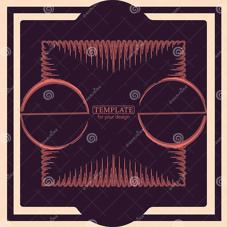 Abstract Square Frame with Dynamic Curved Lines Stock Illustration ...