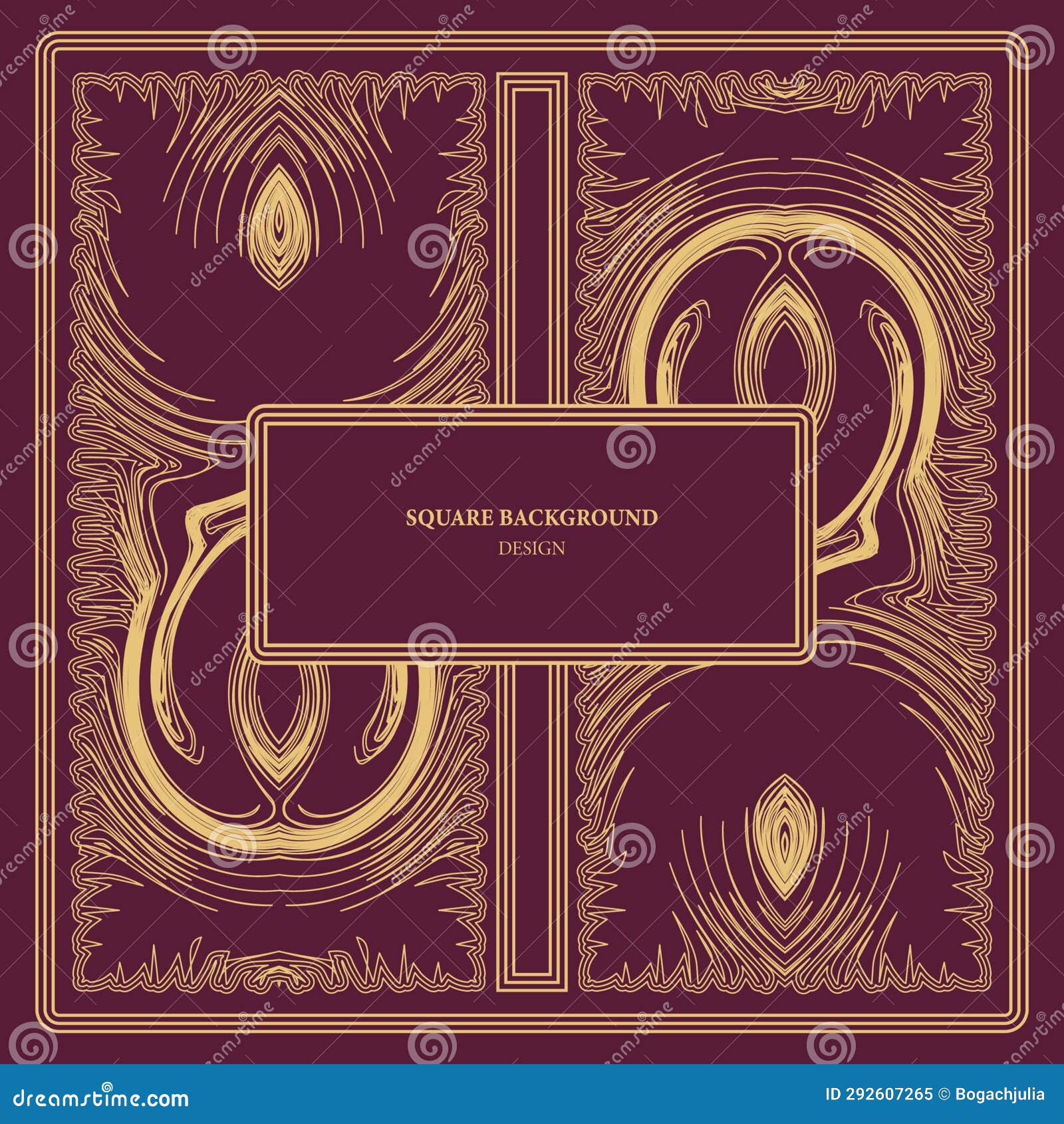 Abstract Square Frame with Dynamic Curved Lines Stock Vector ...