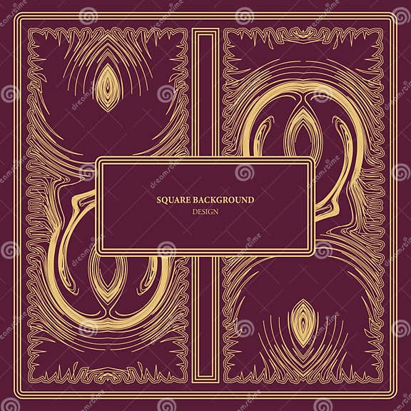 Abstract Square Frame with Dynamic Curved Lines Stock Vector ...