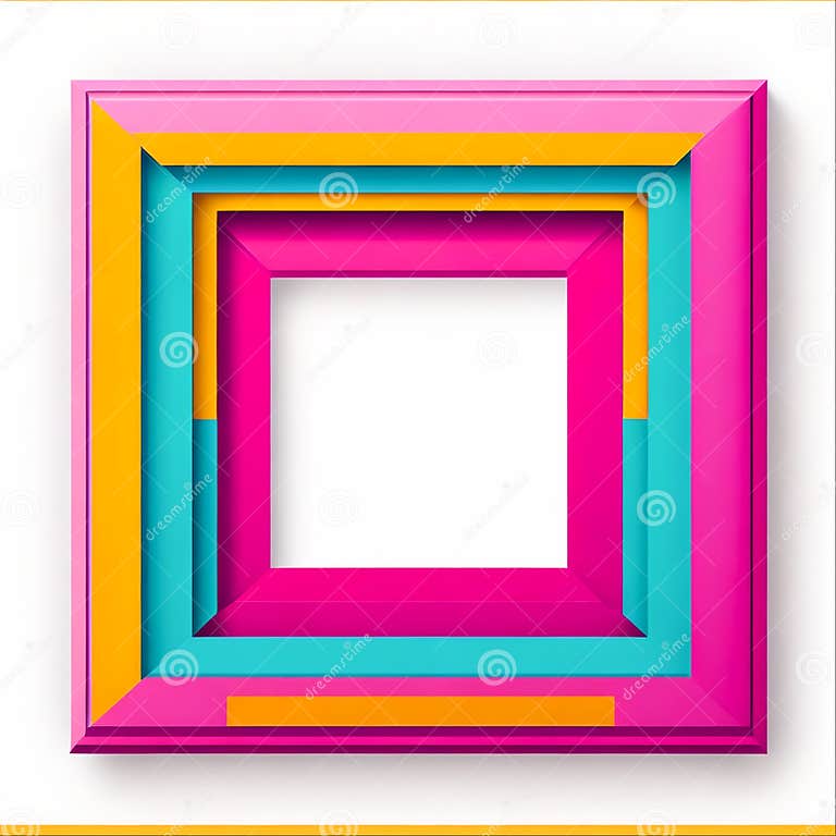 Abstract Square Frame Illustration Creative Geometric Artwork in Modern ...