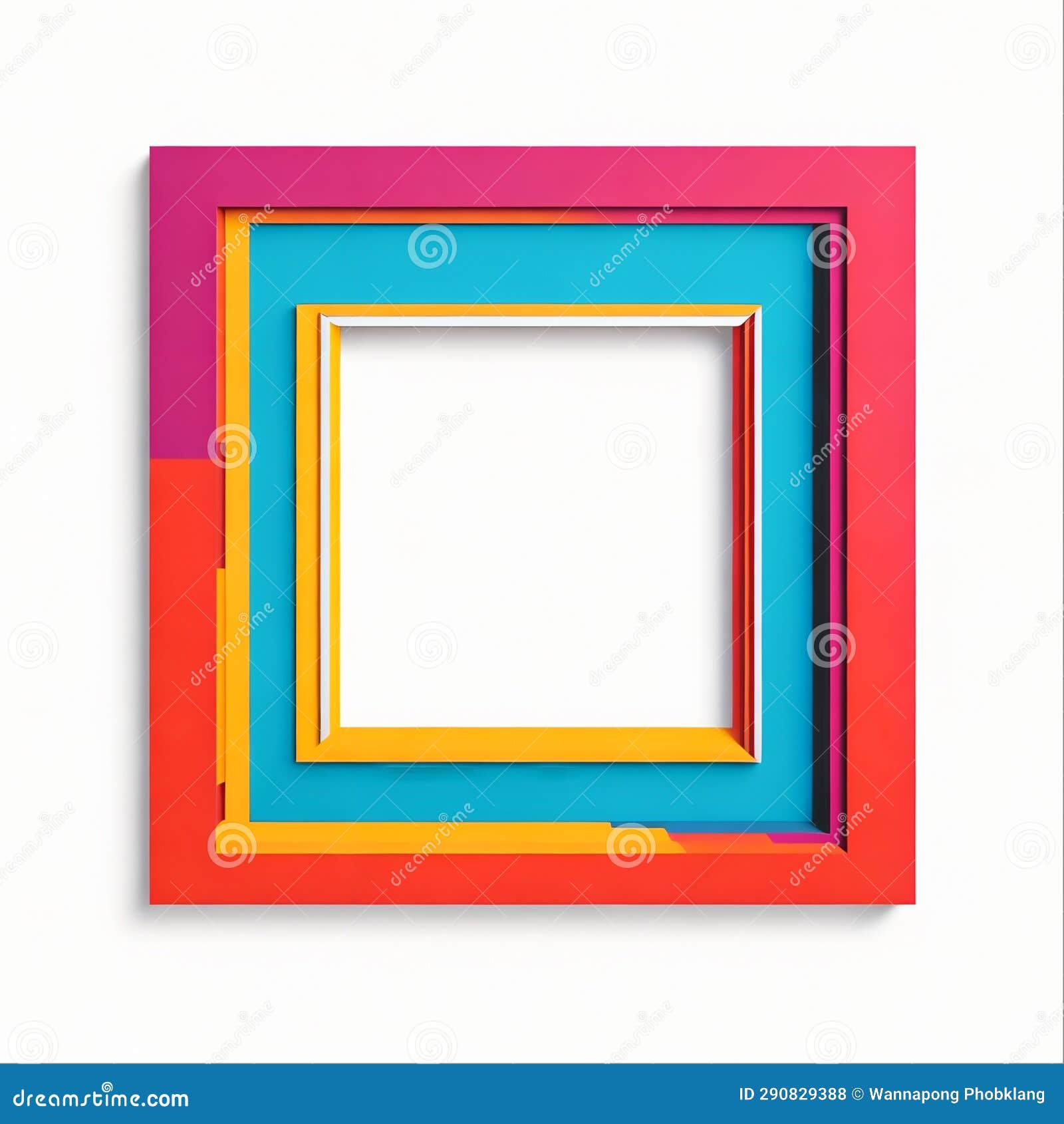 Abstract Square Frame Illustration Creative Geometric Artwork in Modern ...