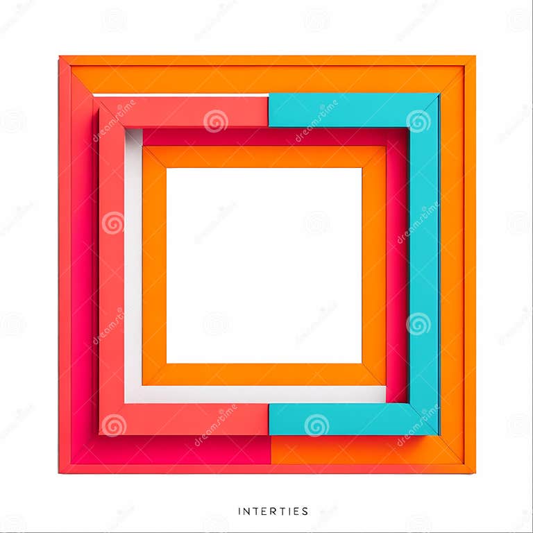 Abstract Square Frame Illustration Creative Geometric Artwork in Modern ...