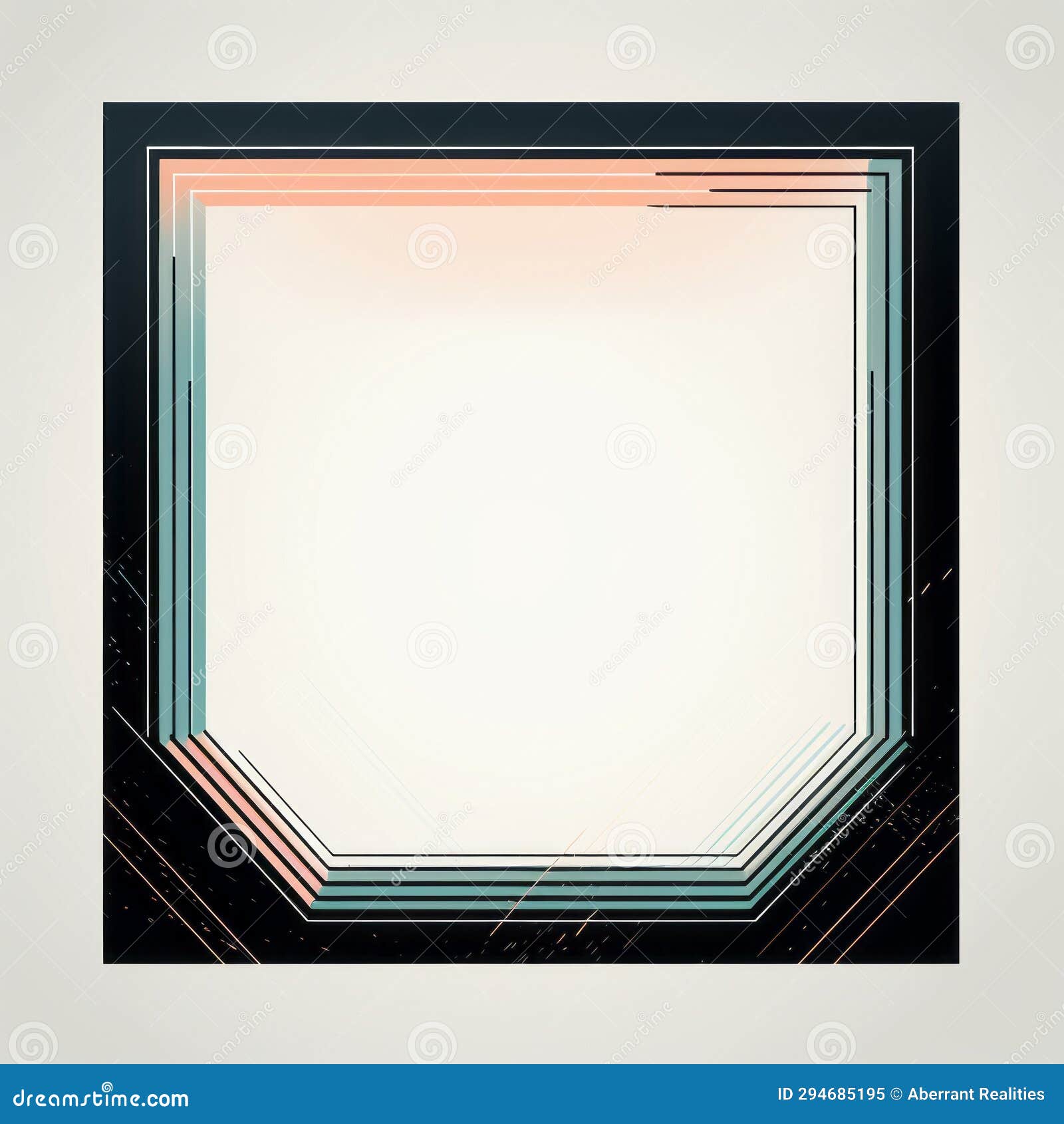 An Abstract Square Frame with an Orange Blue and Green Color Scheme ...