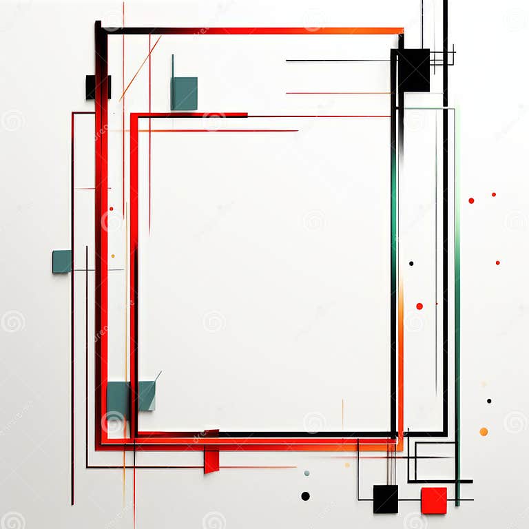 Abstract Square Frame with Red Green and Black Lines Stock Illustration ...