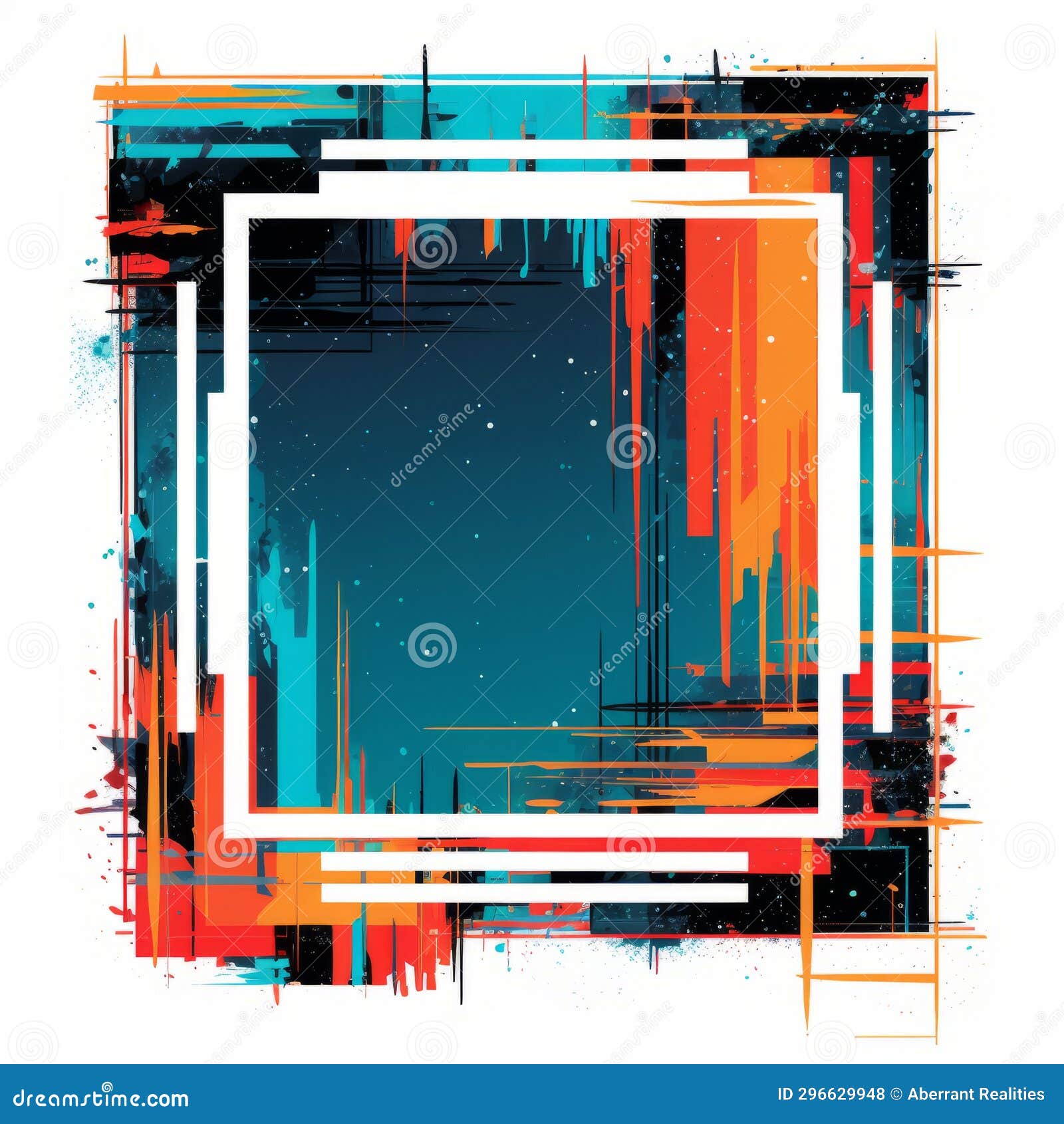 Abstract Square Frame on a White Background Stock Illustration ...