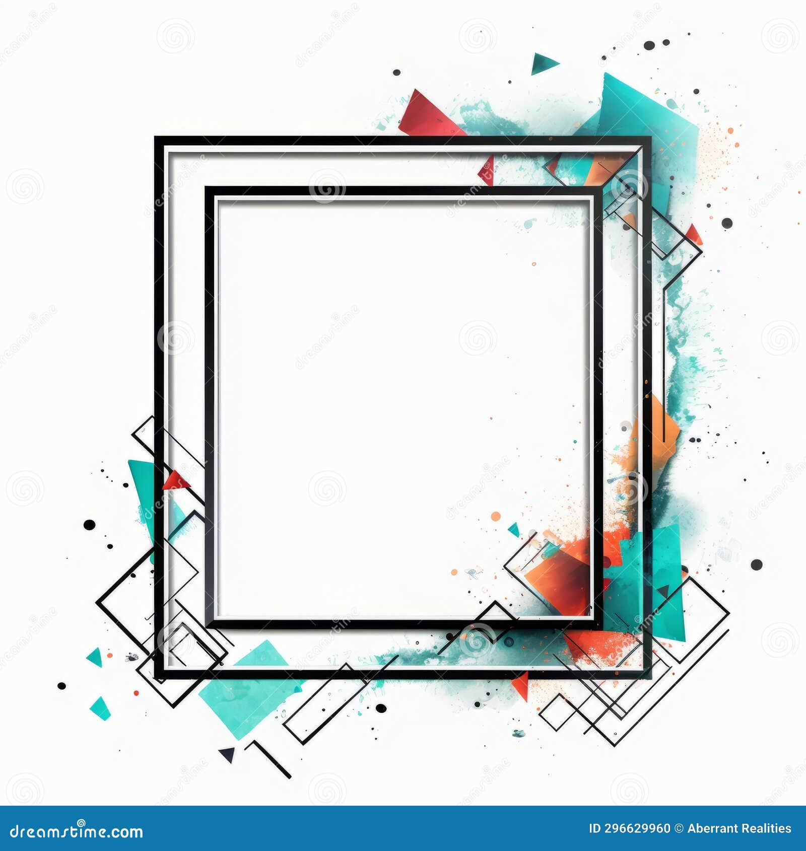 Abstract Square Frame on White Background Stock Illustration ...
