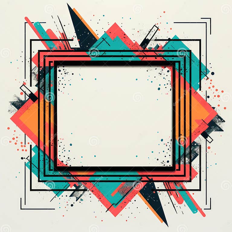 Abstract Square Frame on a White Background Stock Illustration ...