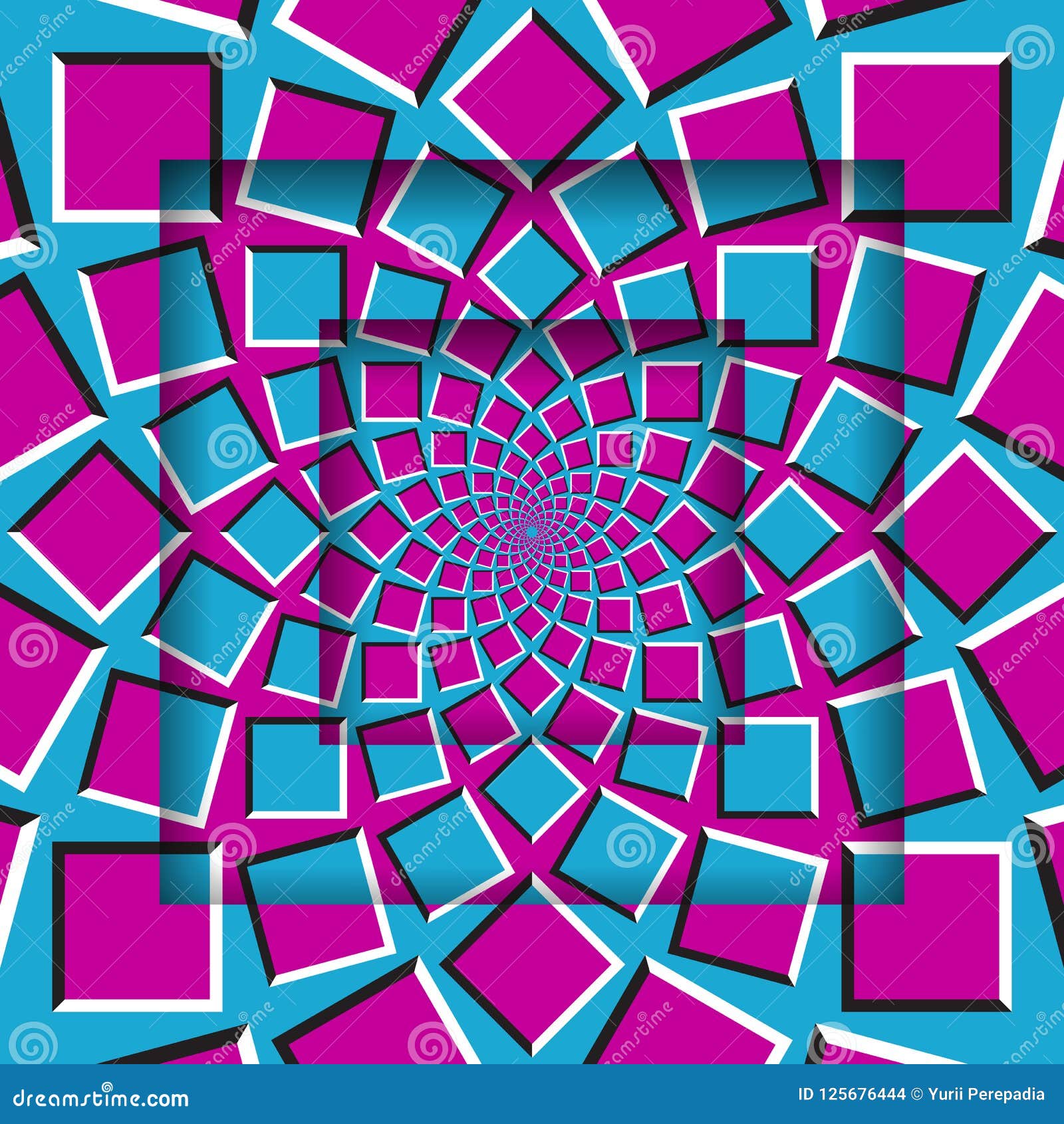 Abstract Square Frames with a Moving Blue Pink Pattern. Optical ...