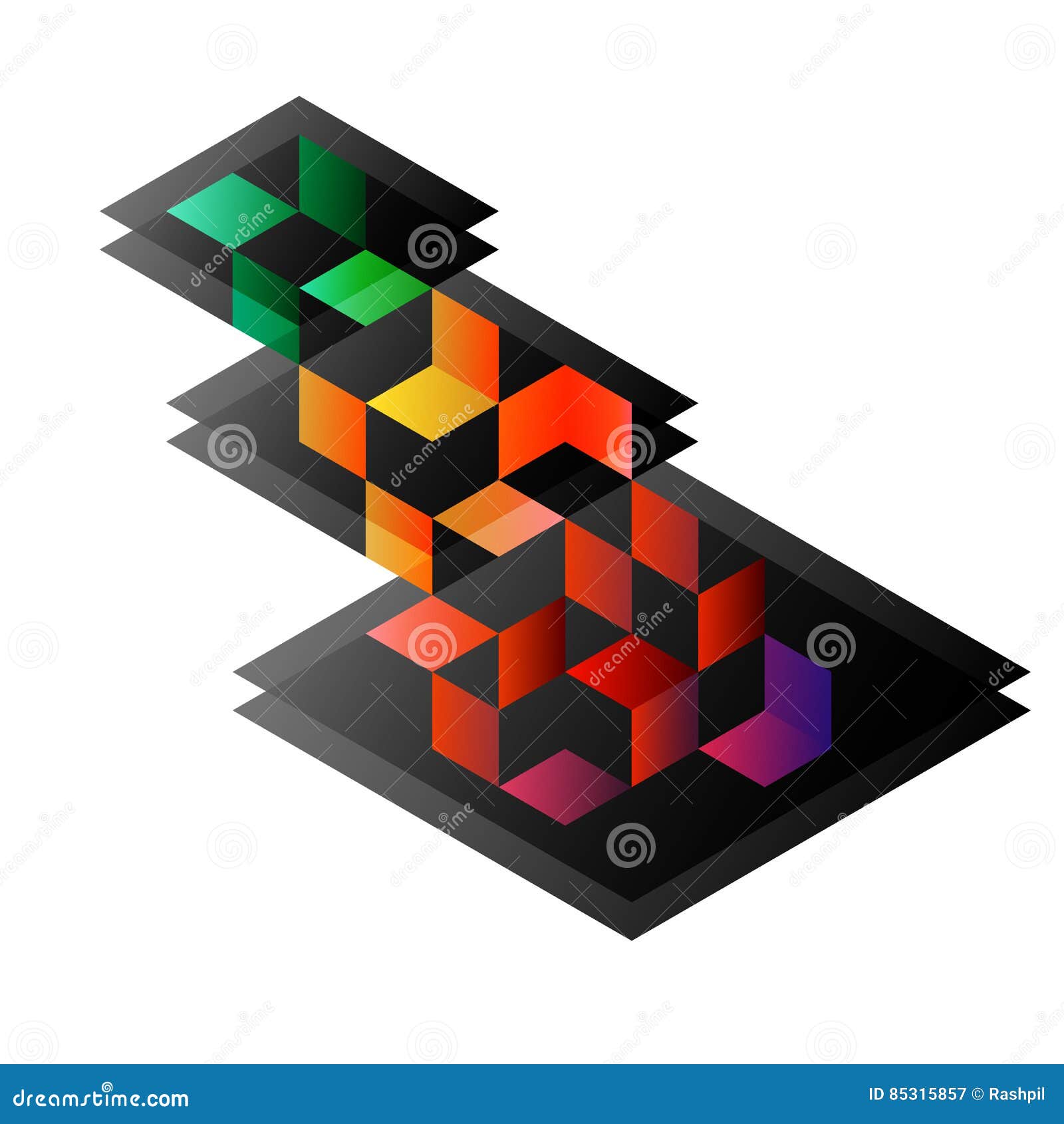 Abstract Square Geometric Shapes Stock Illustration - Illustration of ...