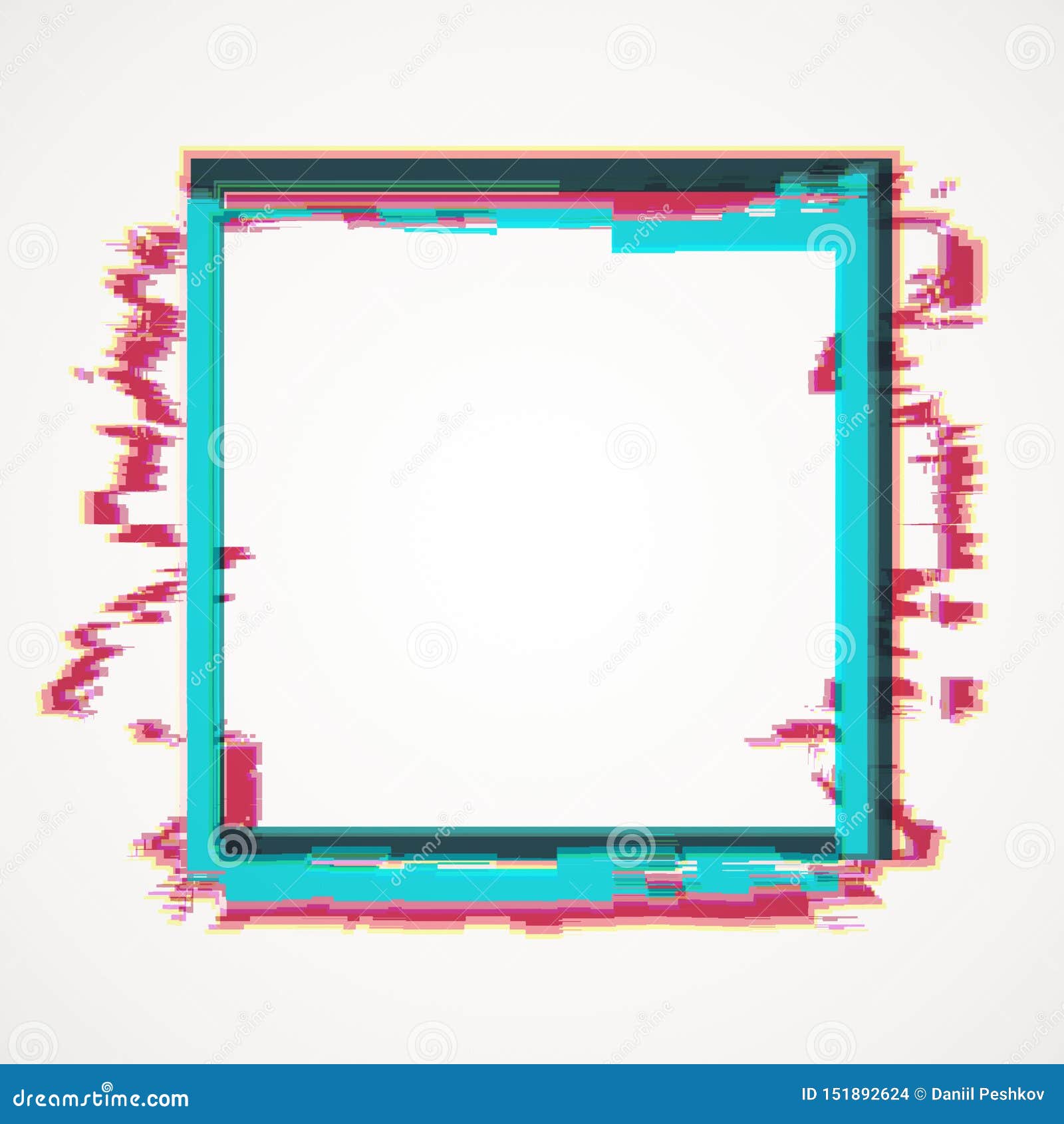 Square Glitch Effect In Space Laser Grid With Blue And Pink Glows And ...