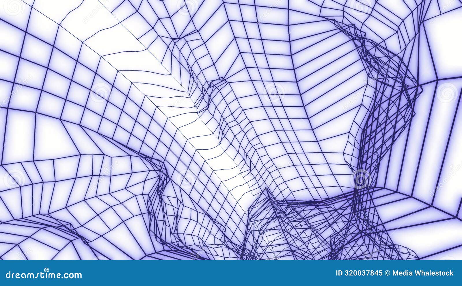 Abstract Square Grid Moving and Bending Tube. Motion. Flying Inside ...