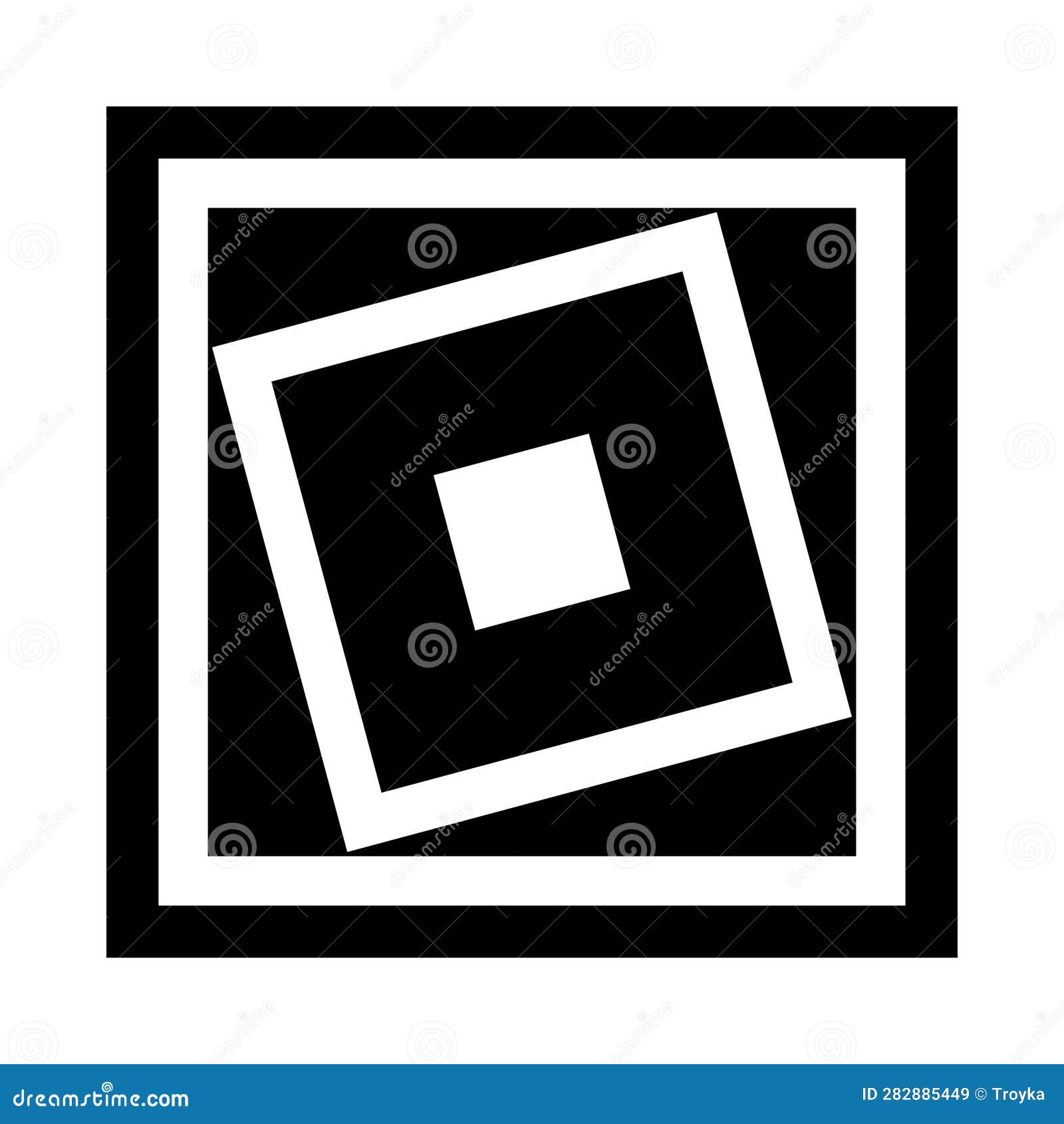 Abstract Square Icon. Black and White Design Element Stock Vector ...