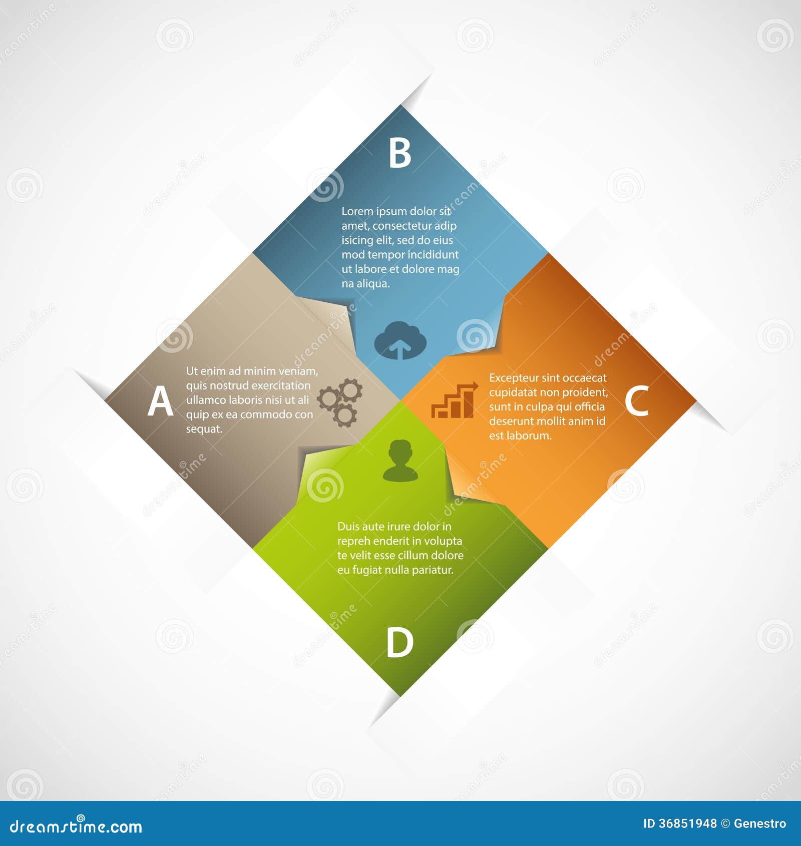 Square Infographic With Eight Boxes For Process Diagram Cartoon Vector ...
