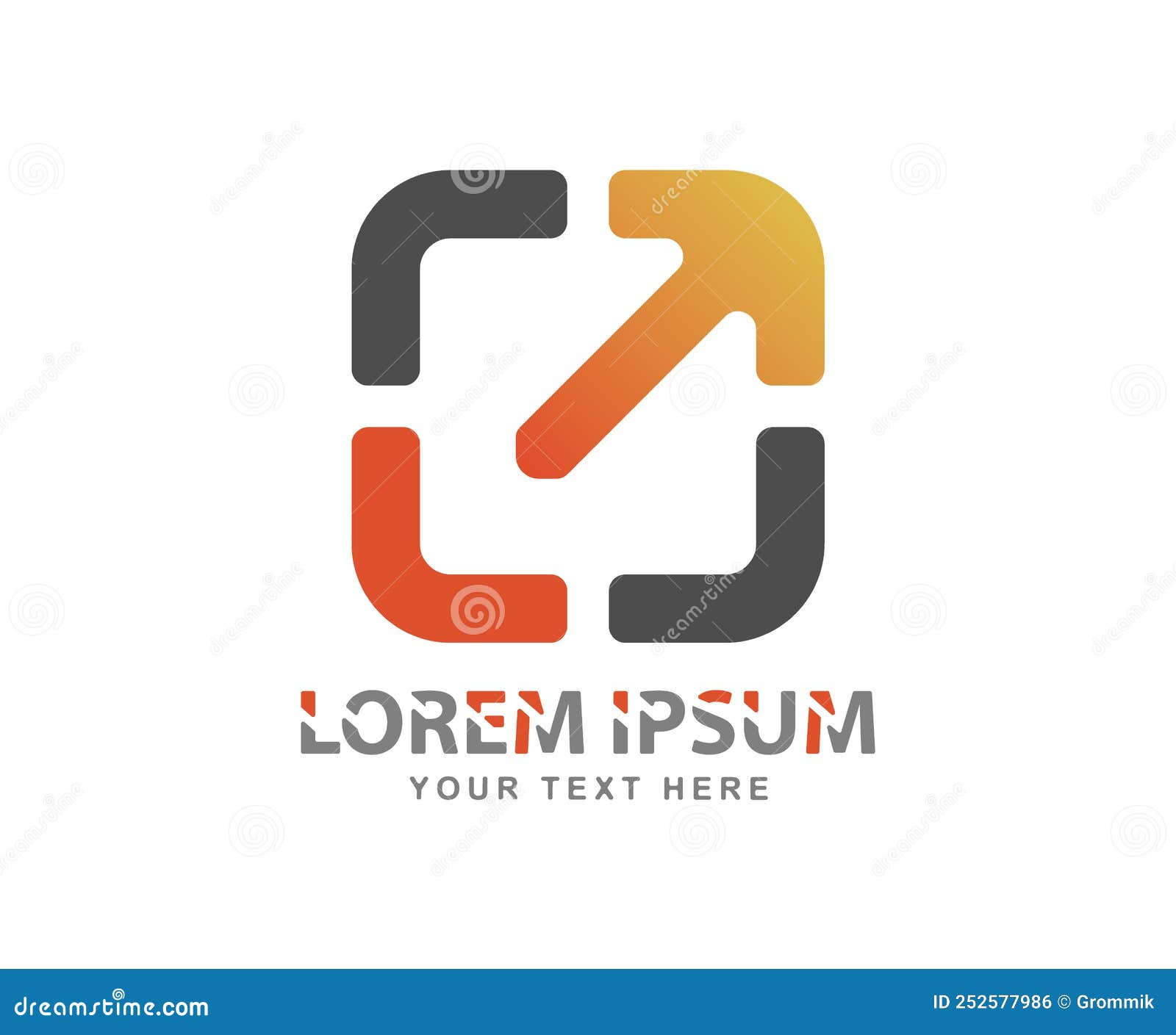 Abstract Square Logo with an Arrow. Vector Template for a Logo, Brand ...