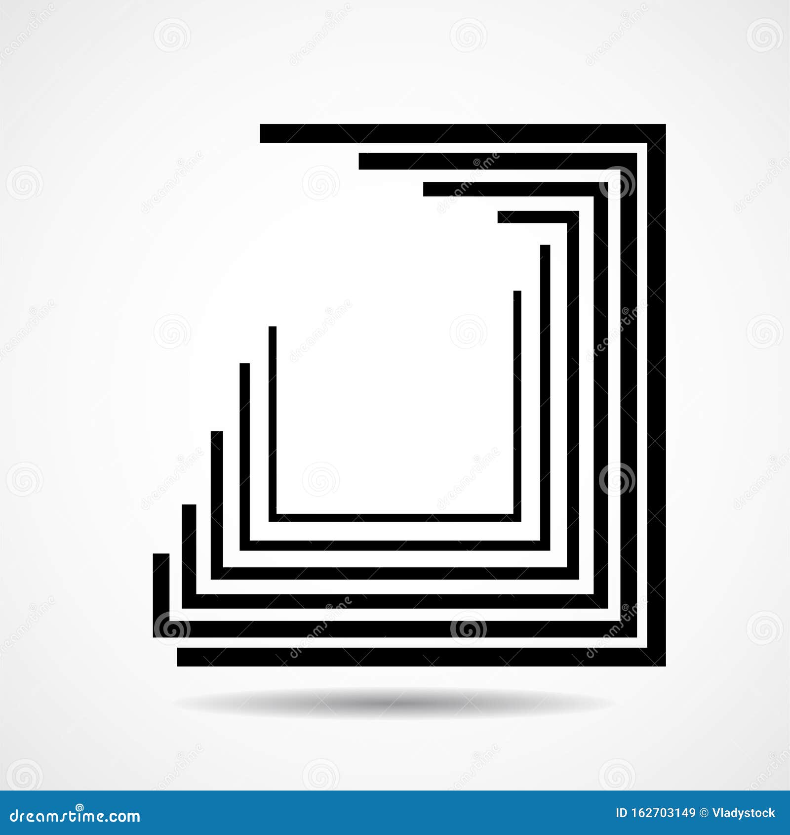 Abstract Square Logo with Lines Stock Vector - Illustration of line ...