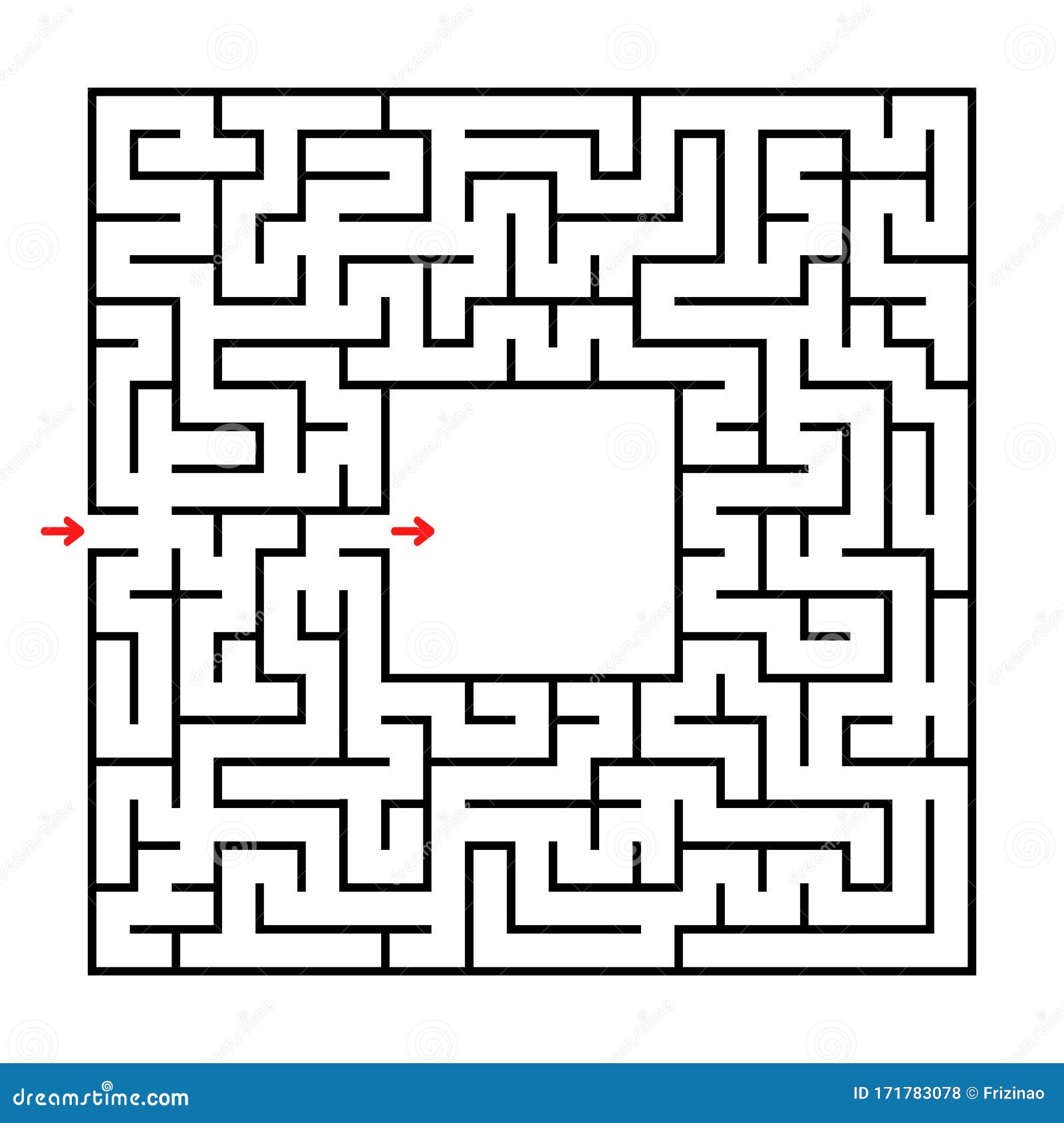 Abstract Square Maze. Developmental Game for Children. Simple Flat ...