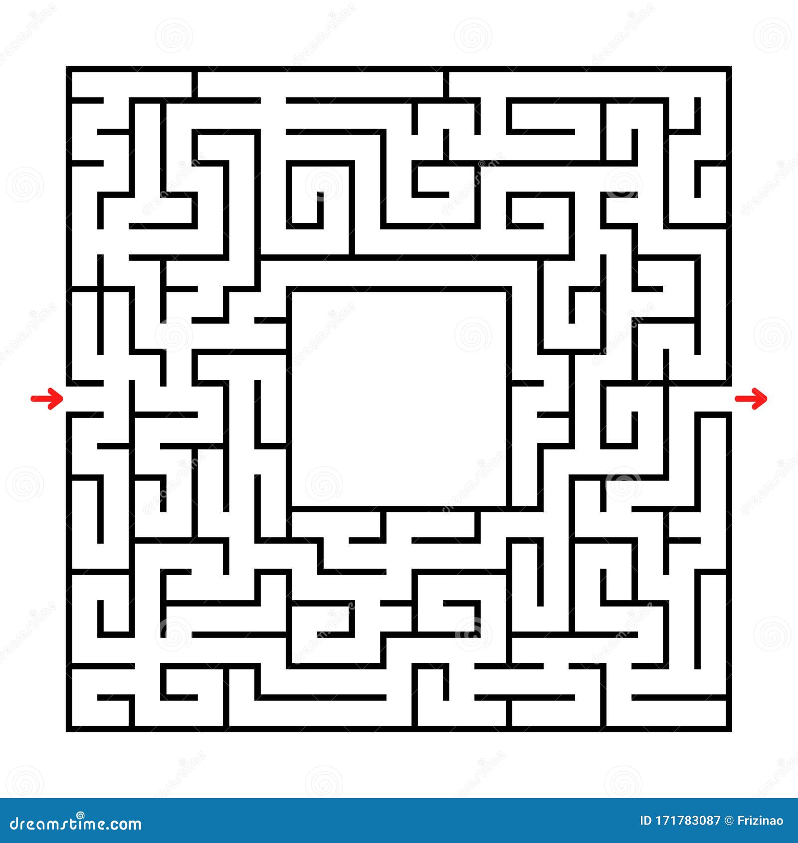 Abstract Square Maze. Developmental Game for Children. Simple Flat ...
