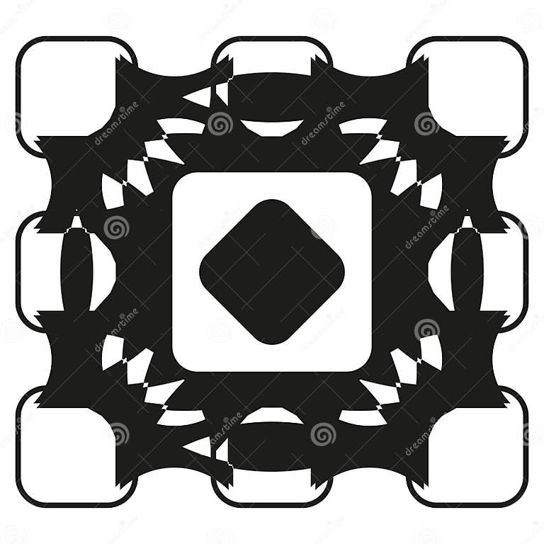 Abstract Square Pattern. Black Shapes in Layers. Geometric Optical ...