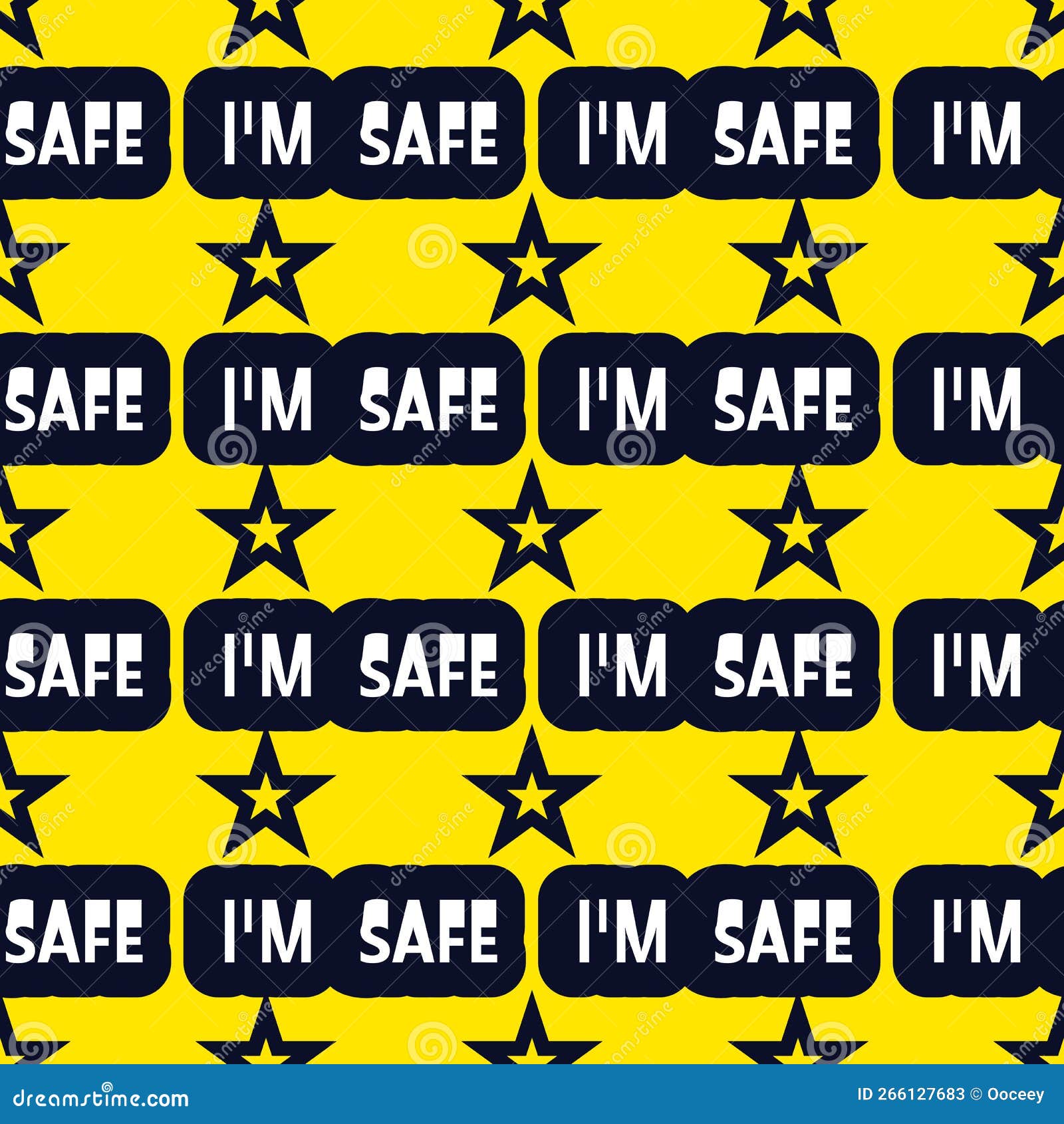 Abstract Pattern Tile Featuring Cartoon Lettering I am Safe Stock ...