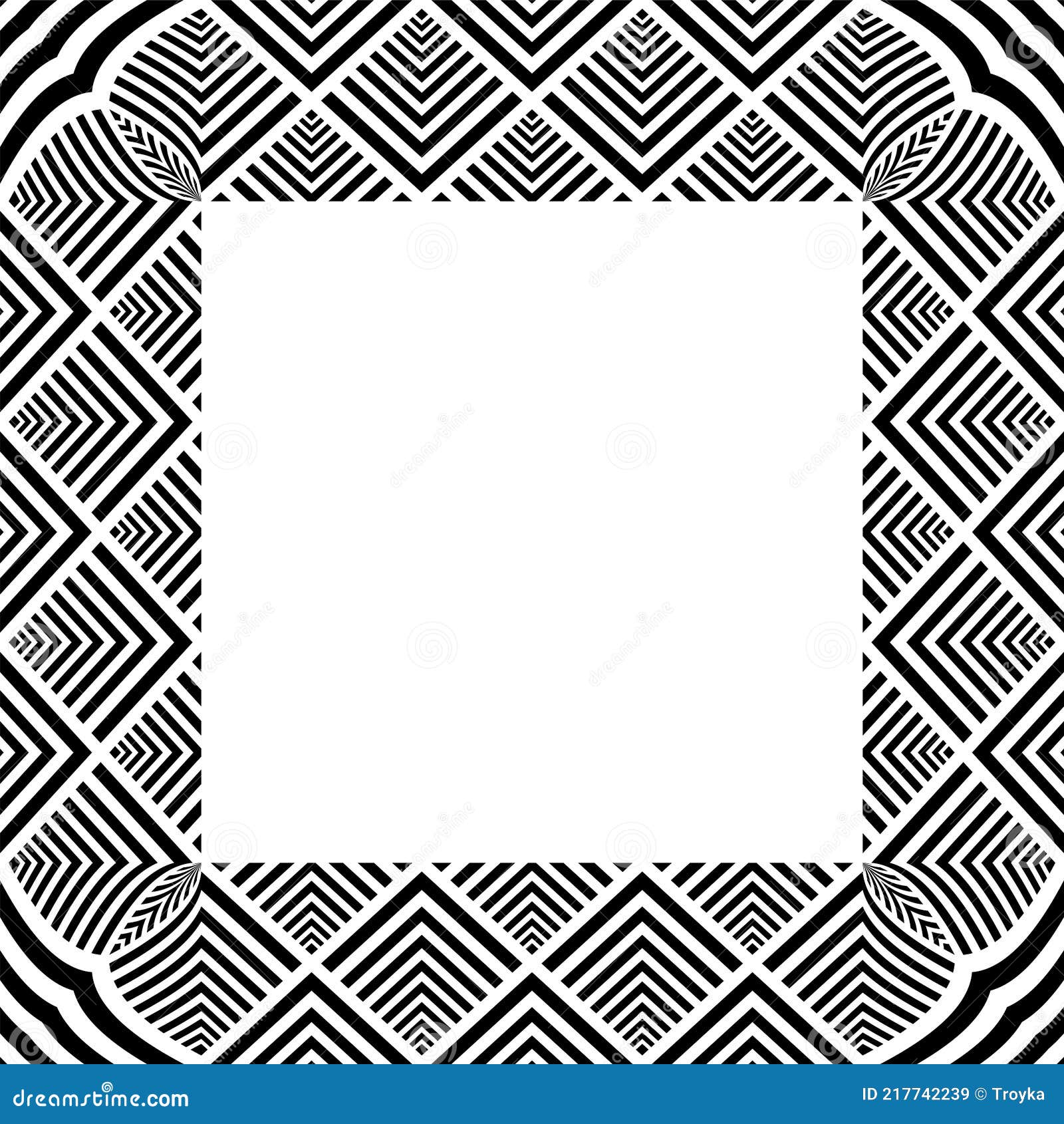 Square Pattern for Decorative Frame Stock Vector - Illustration of ...