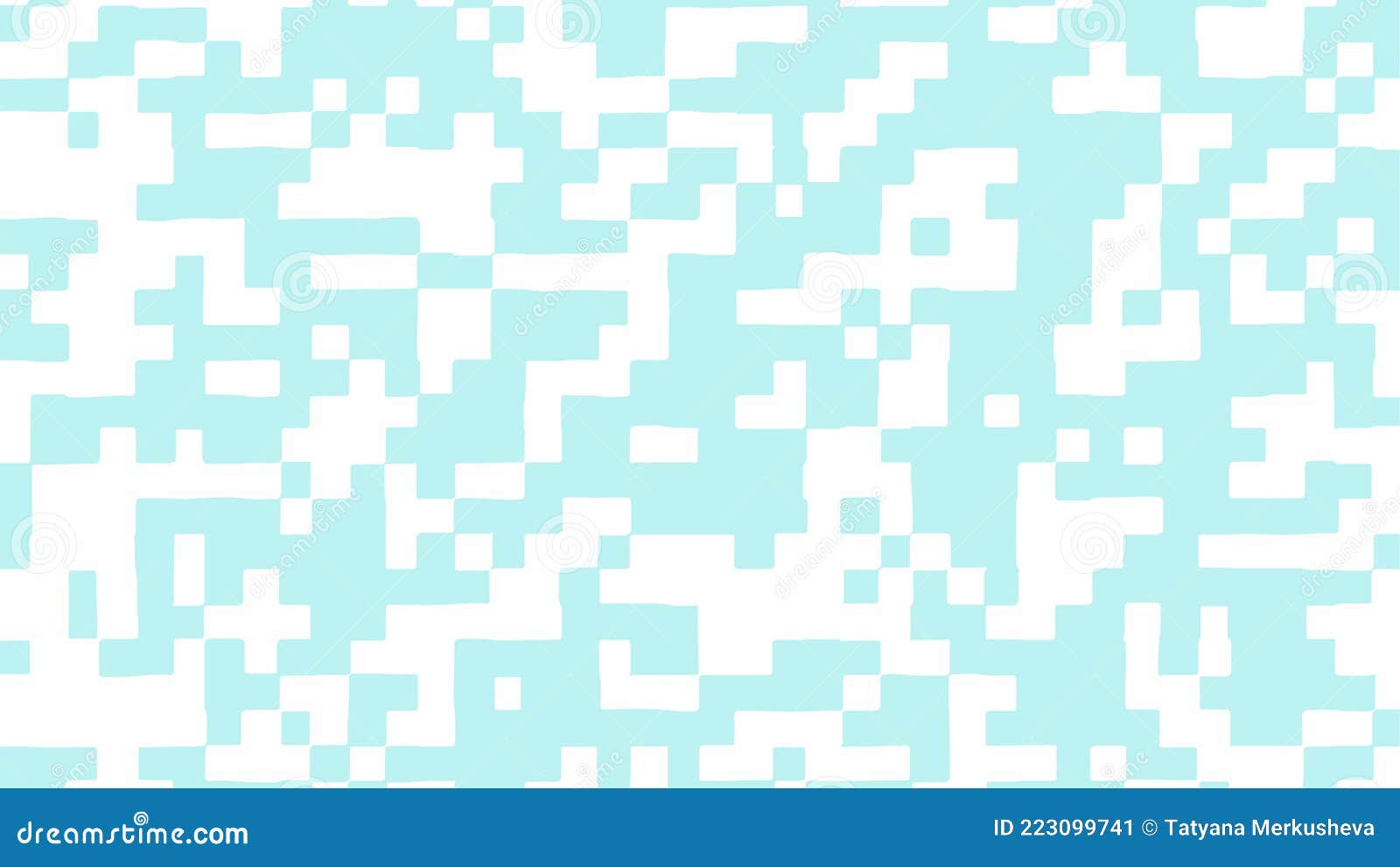 Abstract Square Pixel Background in Azure and White Color. Vector ...