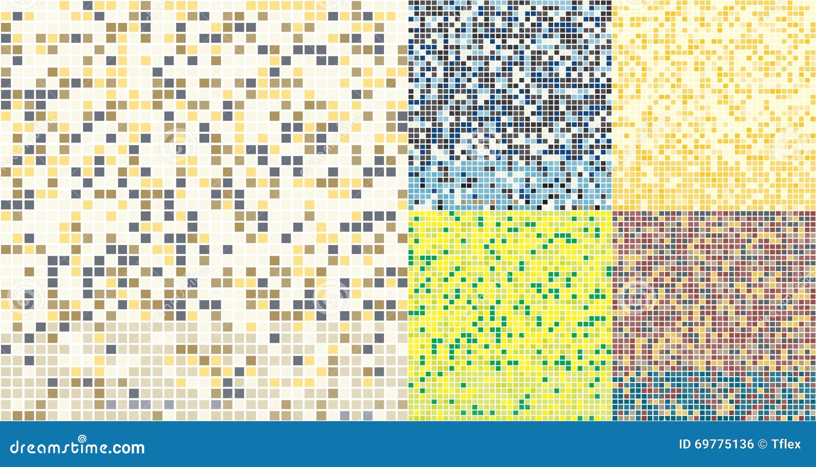 Abstract Square Pixel Mosaic Background. Seamless Colorful Tiles ...