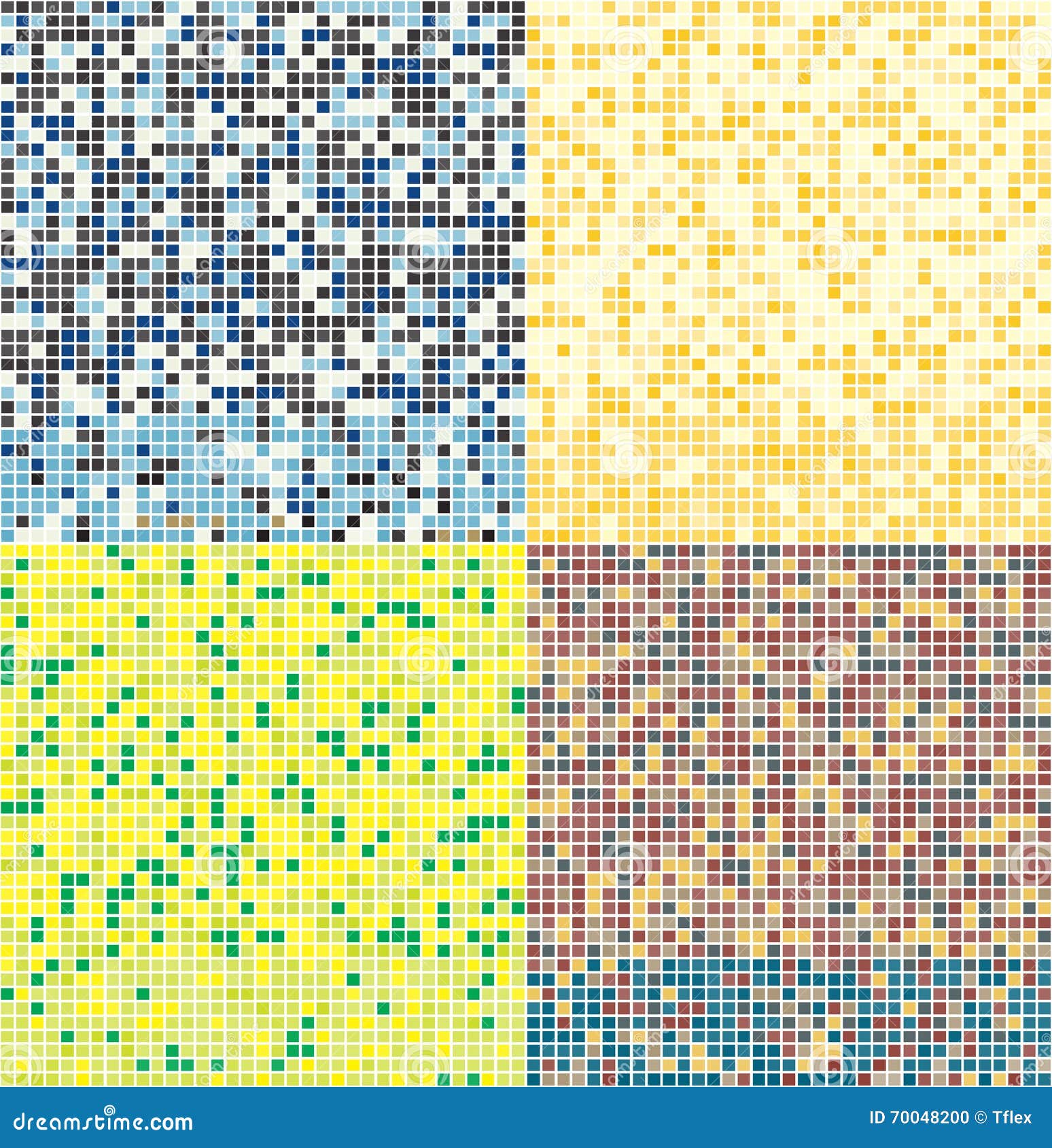 Abstract Square Pixel Mosaic Background. Seamless Colorful Tiles ...