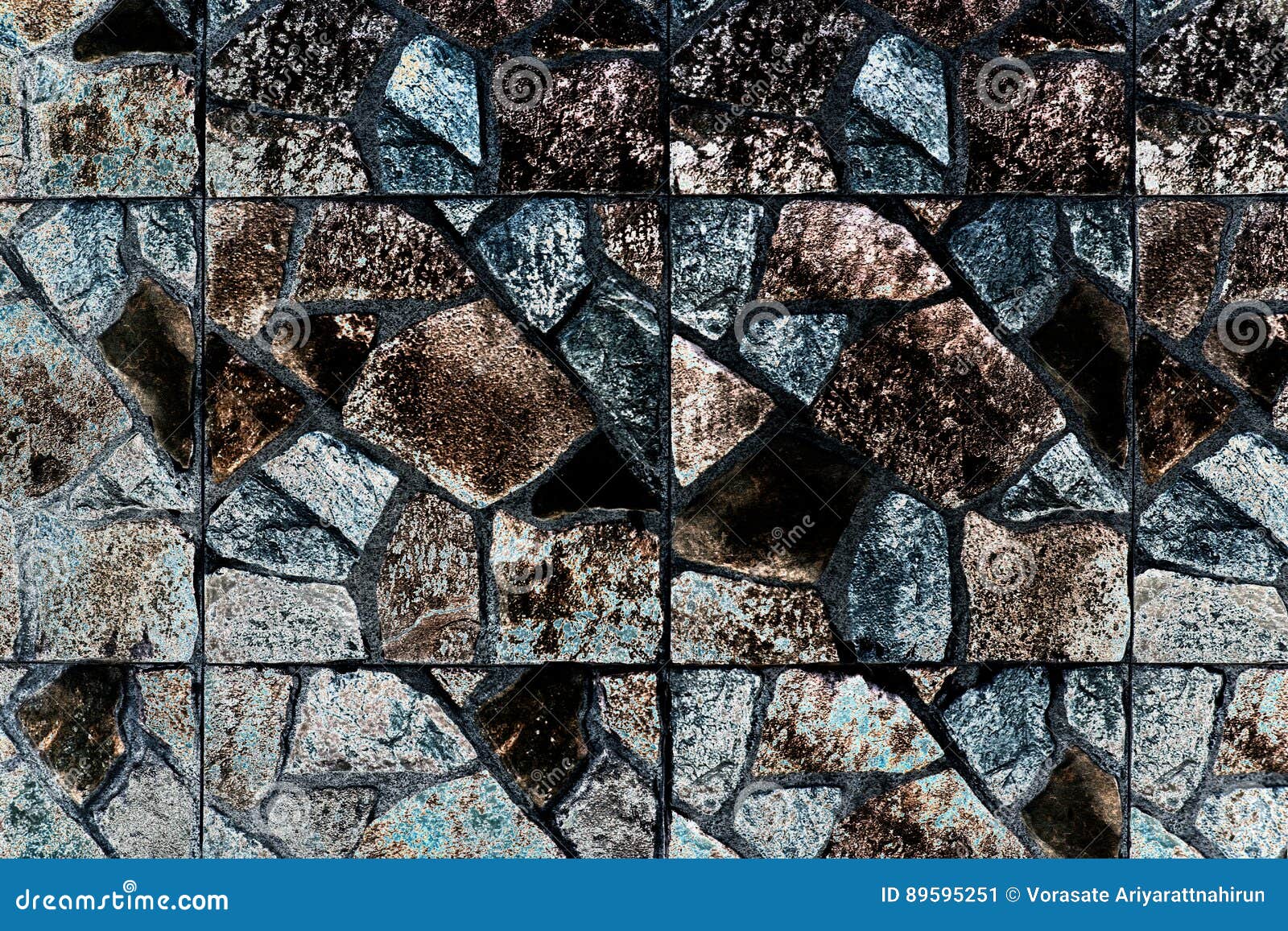 Abstract Square Pixel Mosaic on Wall Texture and Background Stock Image ...