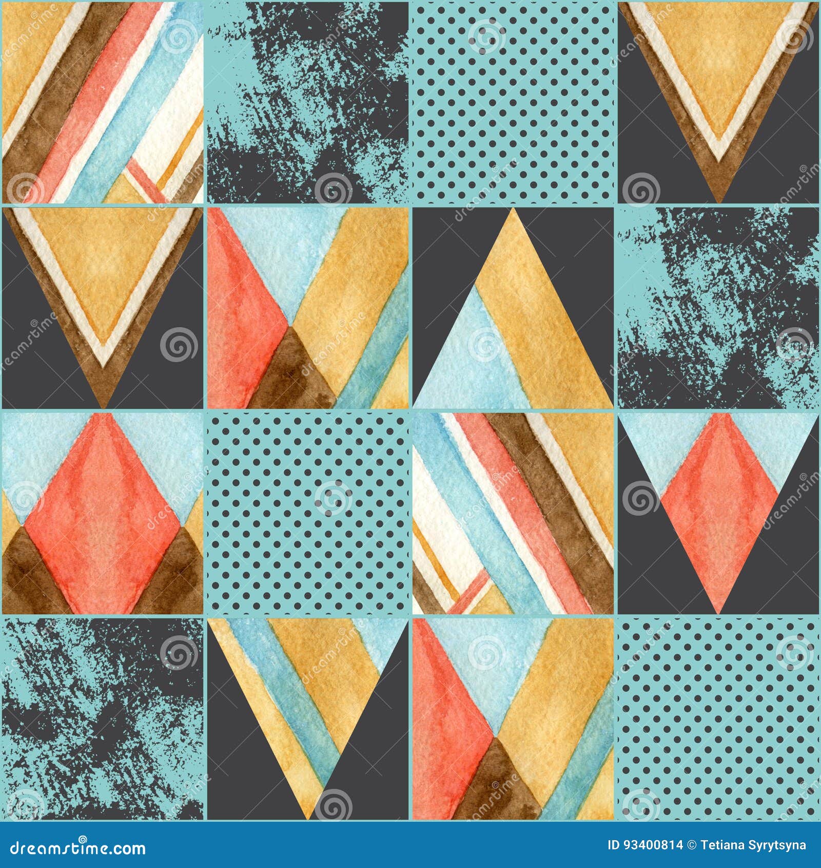 Abstract Square Seamless Pattern. Stock Illustration - Illustration of ...