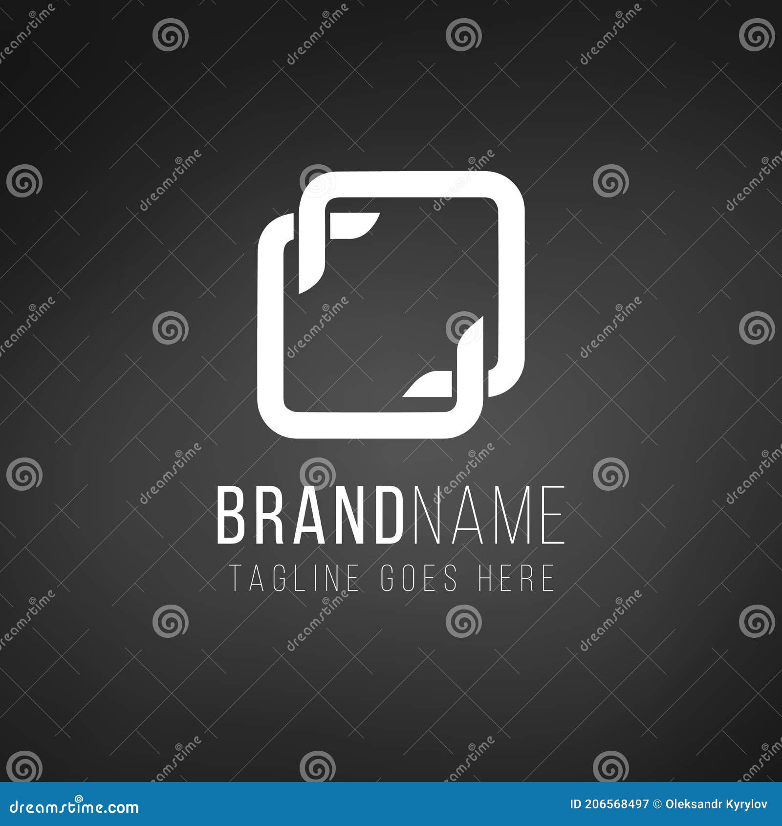 Abstract Square Shape Logo Design. Two Elemets As Windows. Stock Vector ...