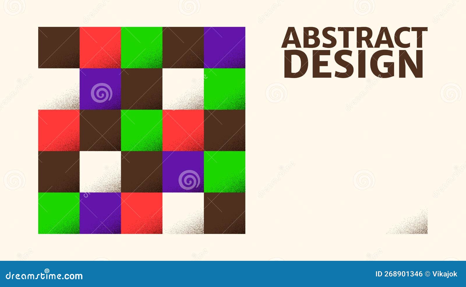 Abstract Square Shapes Graphic Design. Modern Brutalist Poster in Bold ...