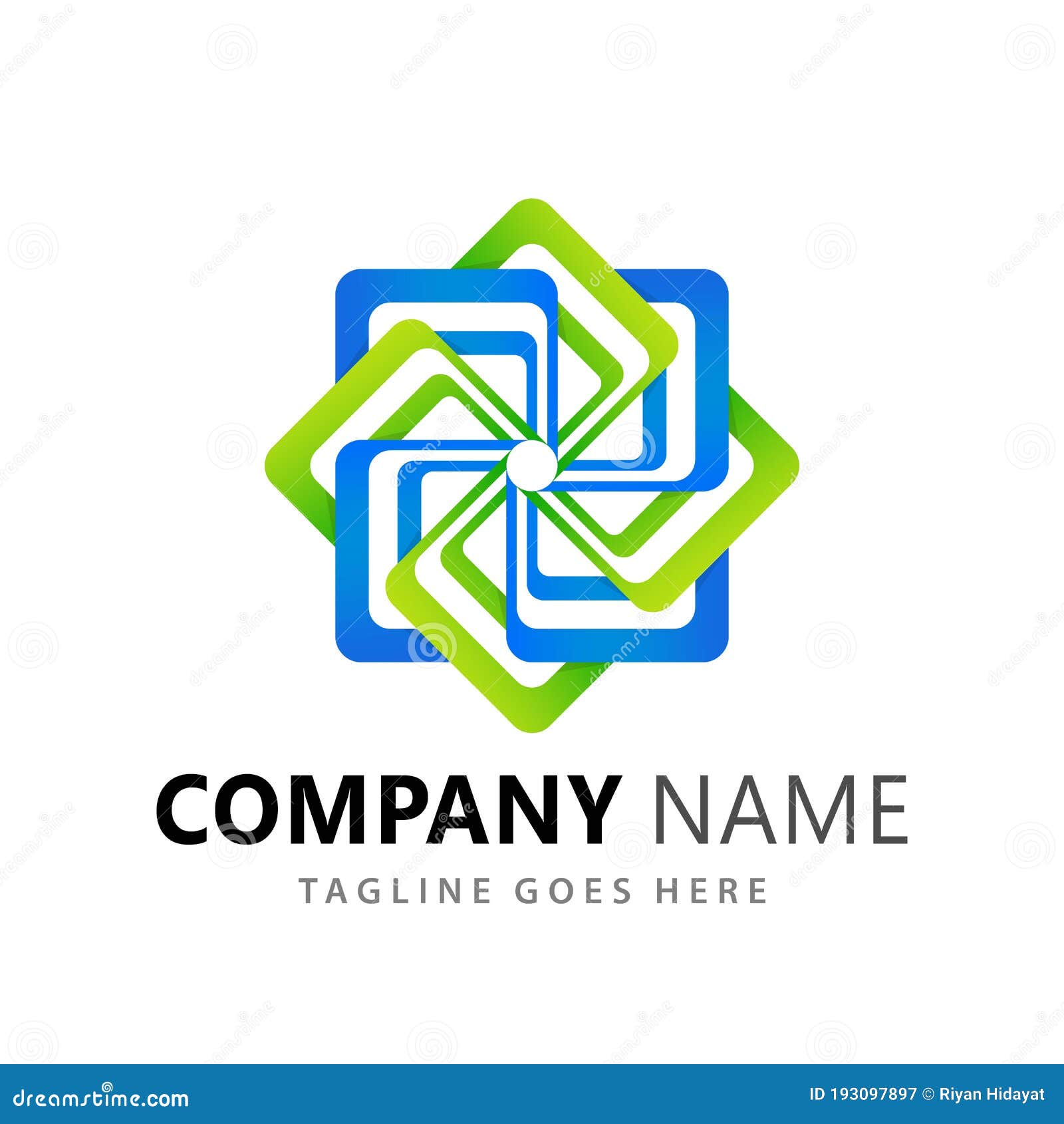 Abstract Square Spinning Company Logos Design Vector Illustration ...