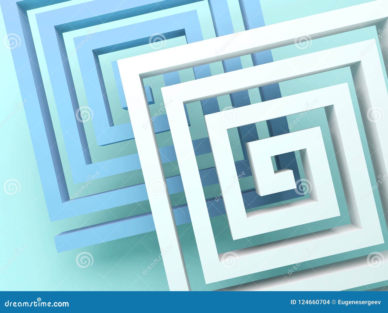 Abstract Square Spirals Over Blue Green Stock Illustration ...