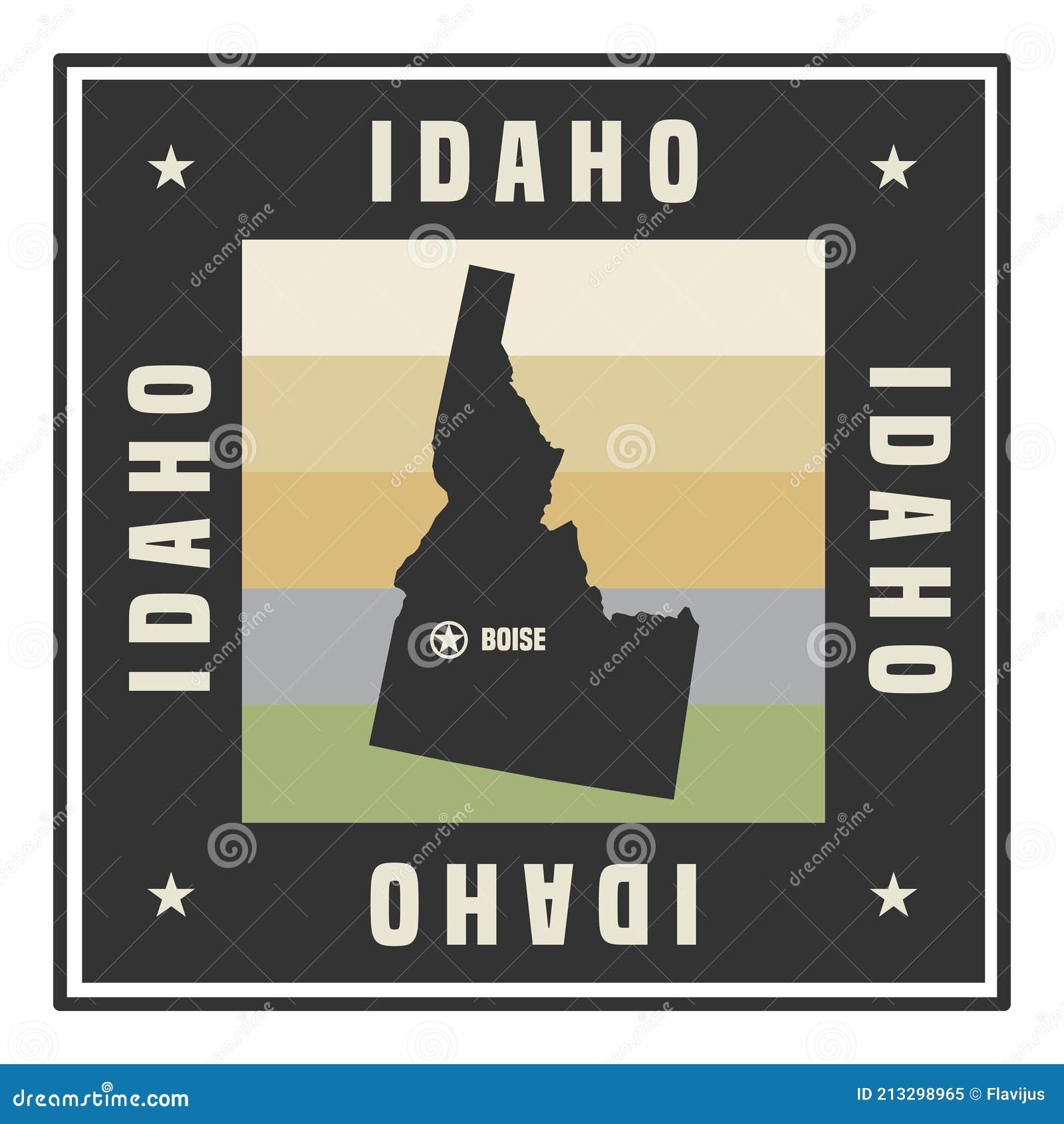 Abstract Square Stamp or Sign with Name of US State Idaho Stock Vector ...