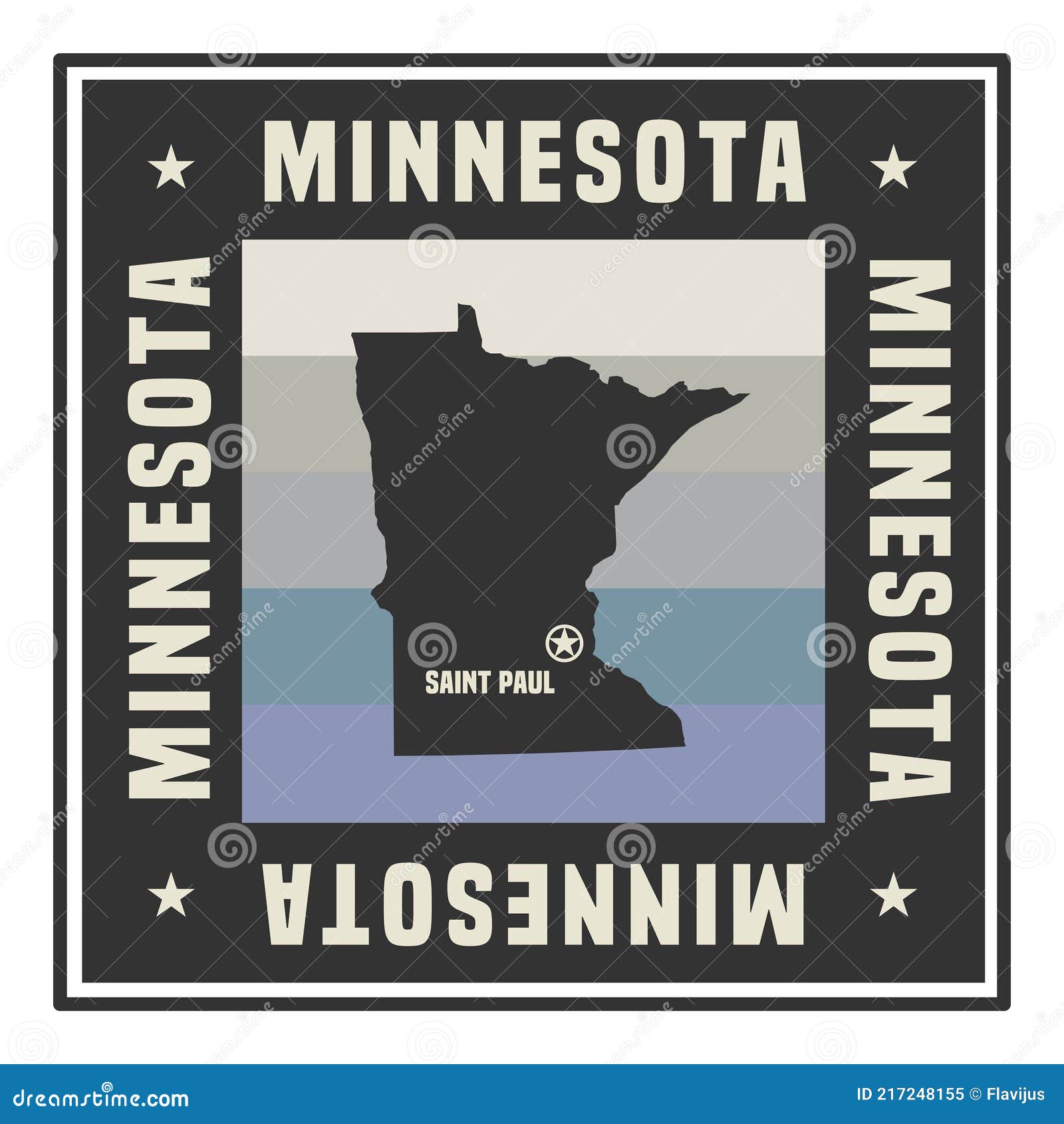 Abstract Square Stamp or Sign with Name of US State Minnesota Stock ...